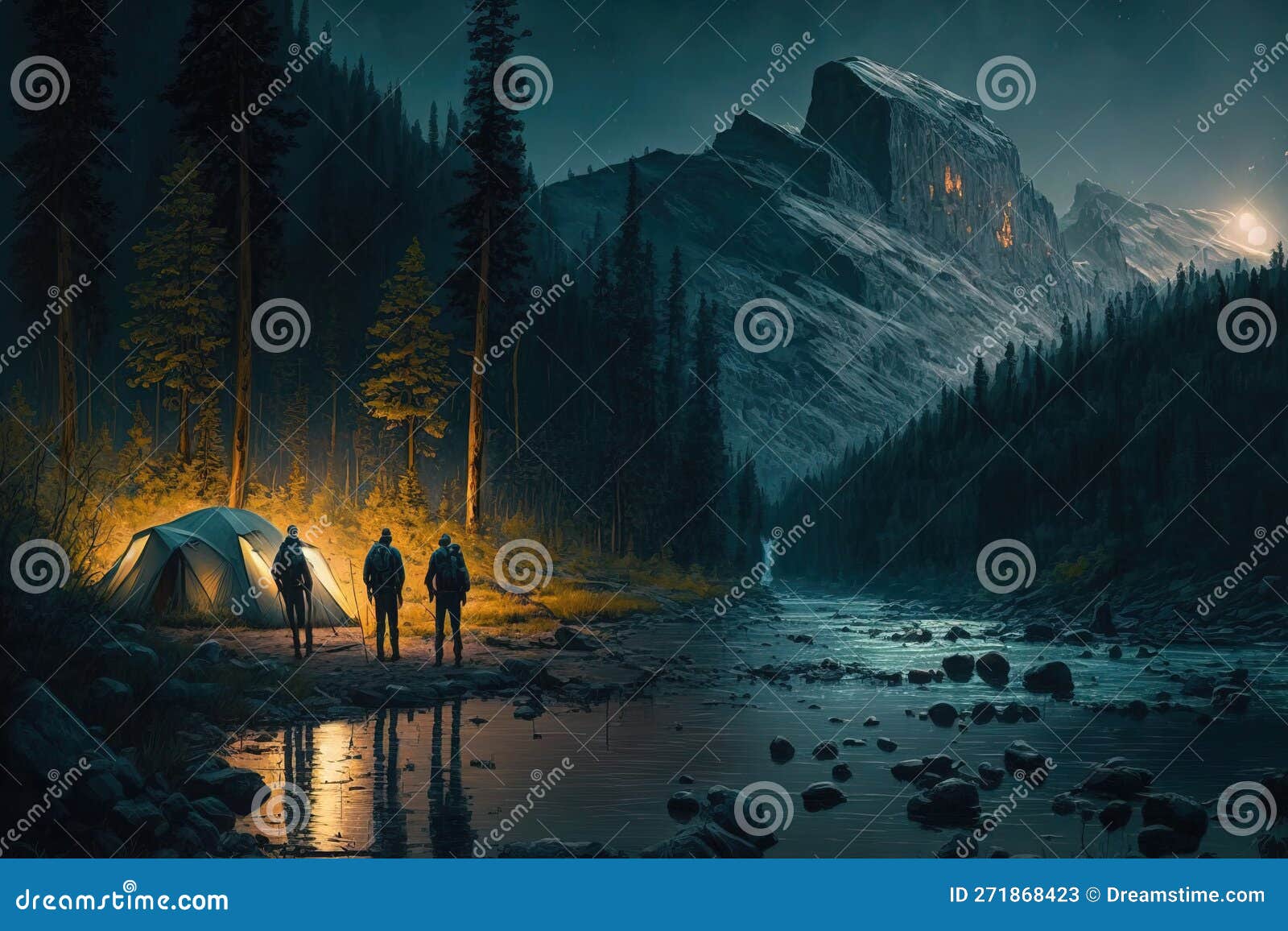 Wilderness Camp. Be Wild And Free. Vector Illustration. Concept For ...