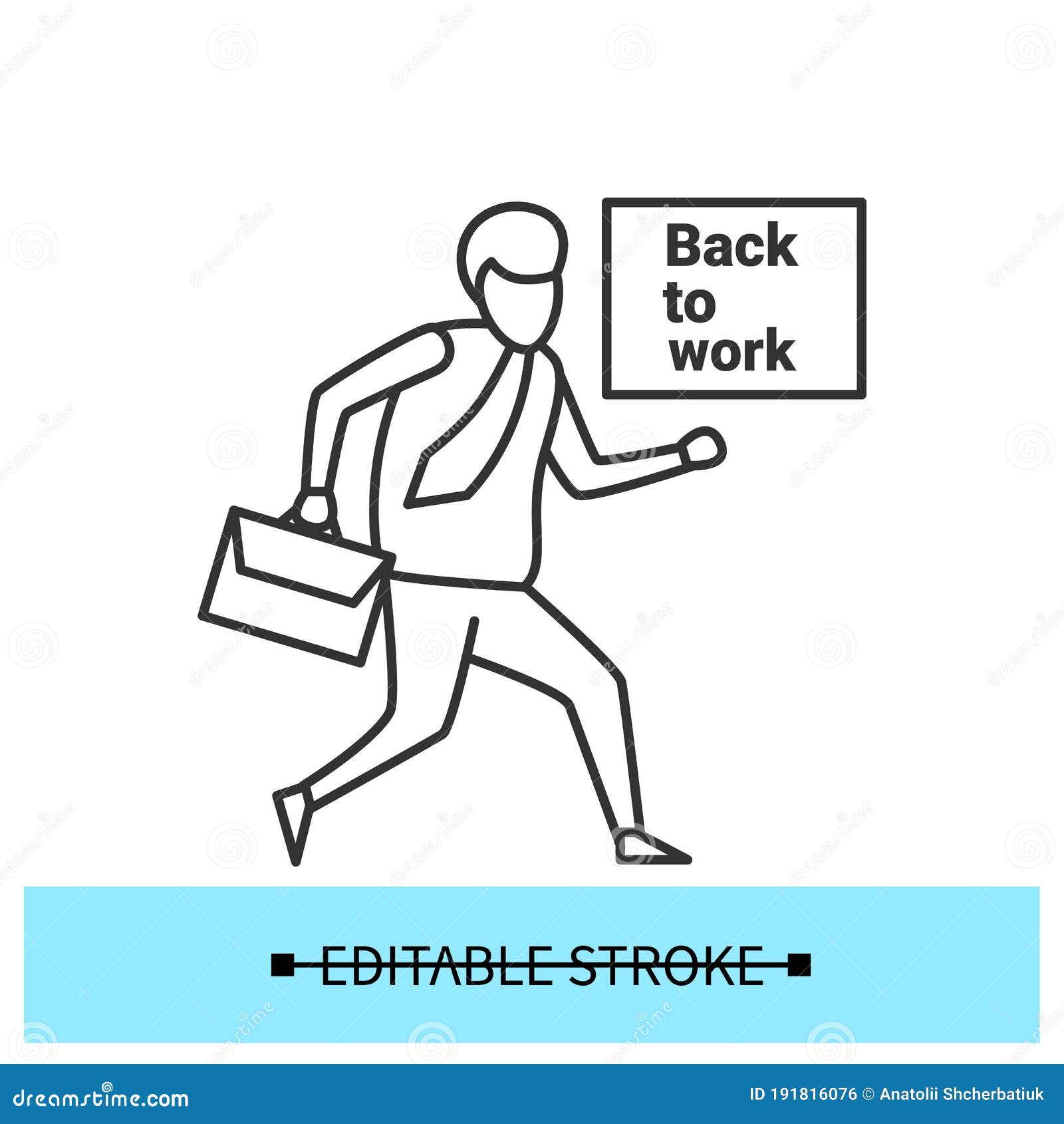 Going To Work Icon. Employee Returning Back in Office Simple Vector ...