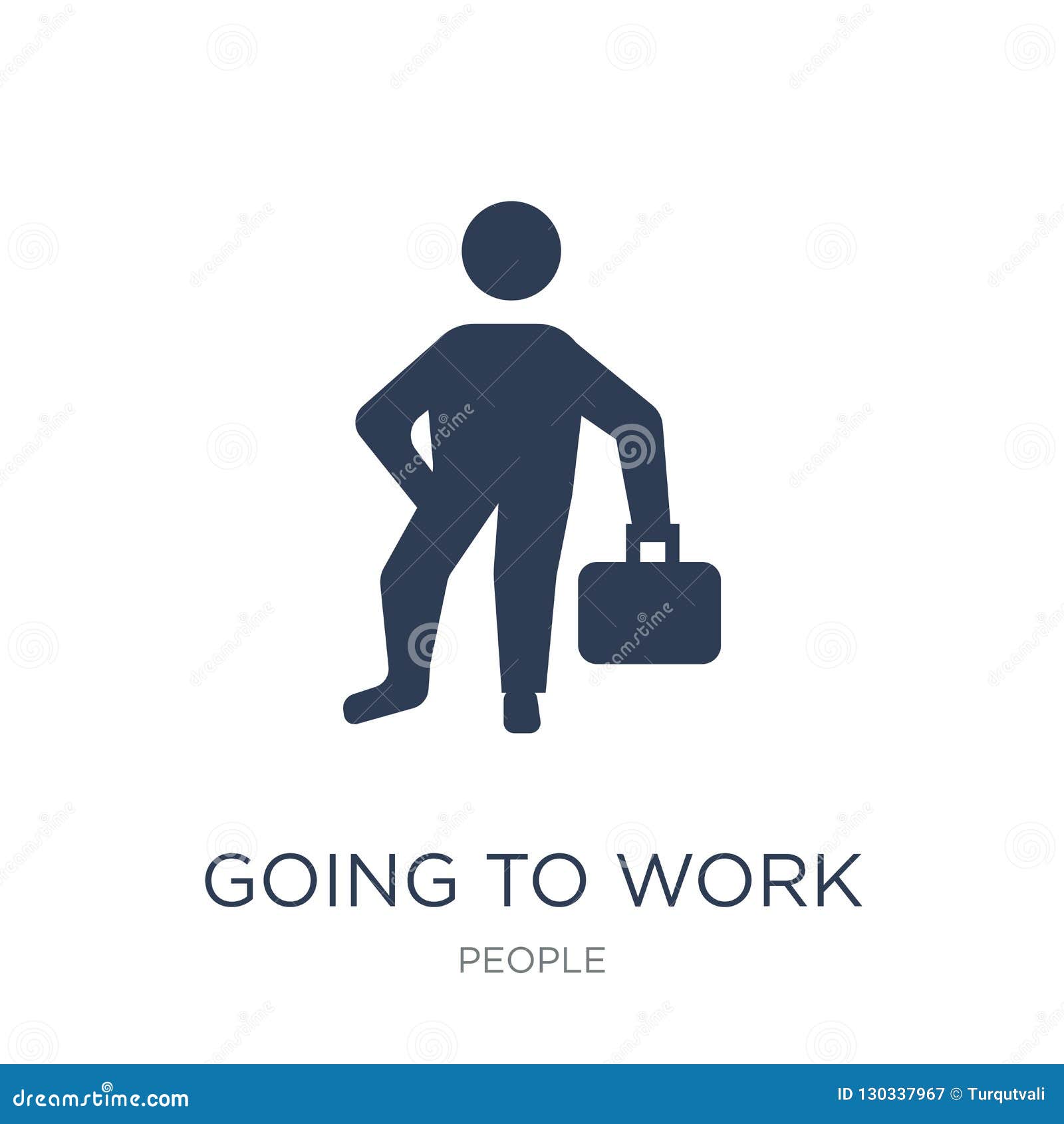 Going To Work Icon. Trendy Flat Vector Going To Work Icon on White ...
