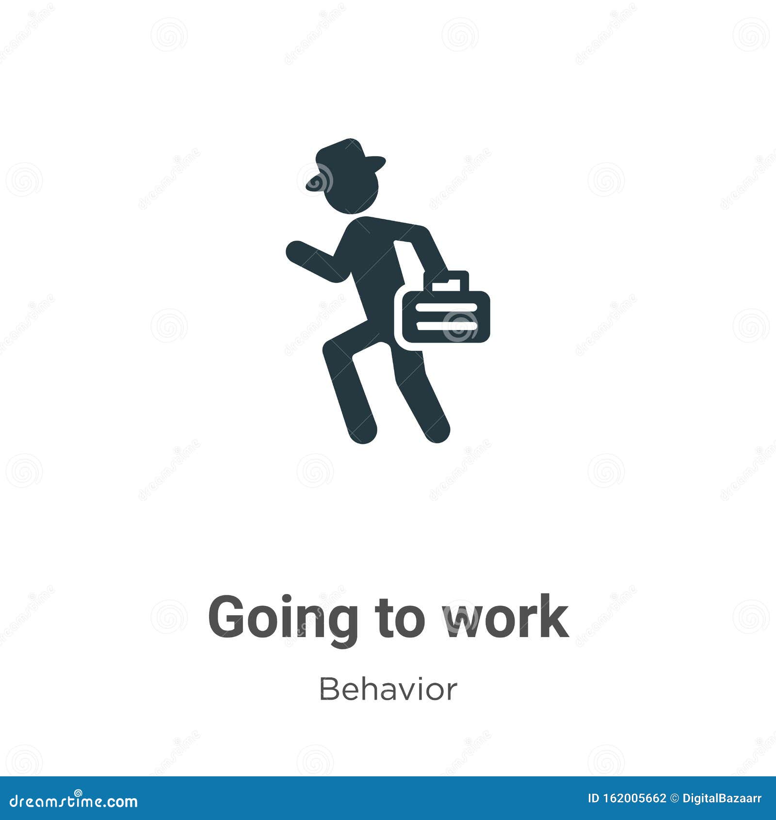 Going To Work Vector Icon on White Background. Flat Vector Going To ...