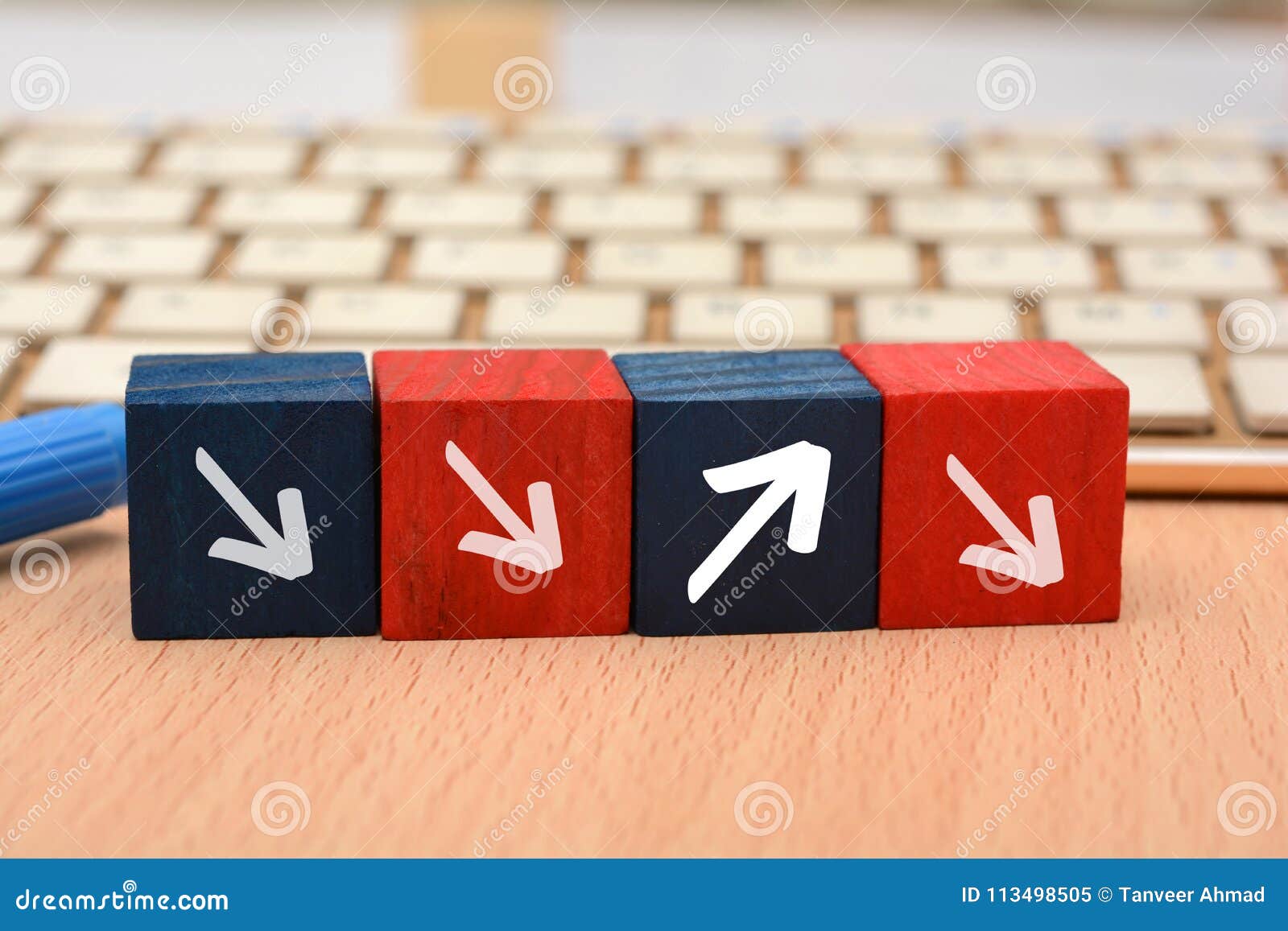 Going Up Against All Odds with Up Arrow on Dice Stock Image - Image of ...