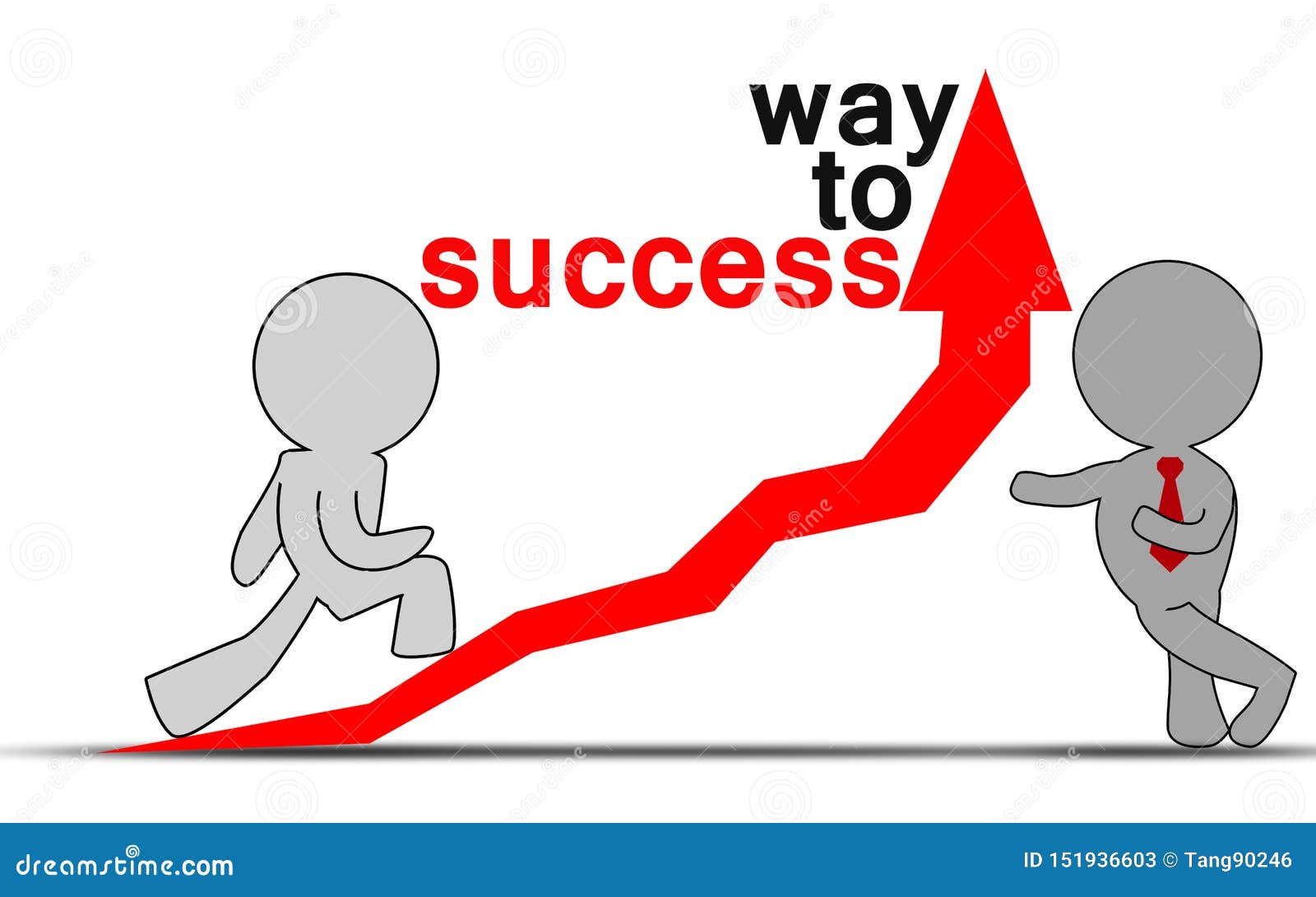 Going Up the Graph Aiming at Success Stock Illustration - Illustration ...