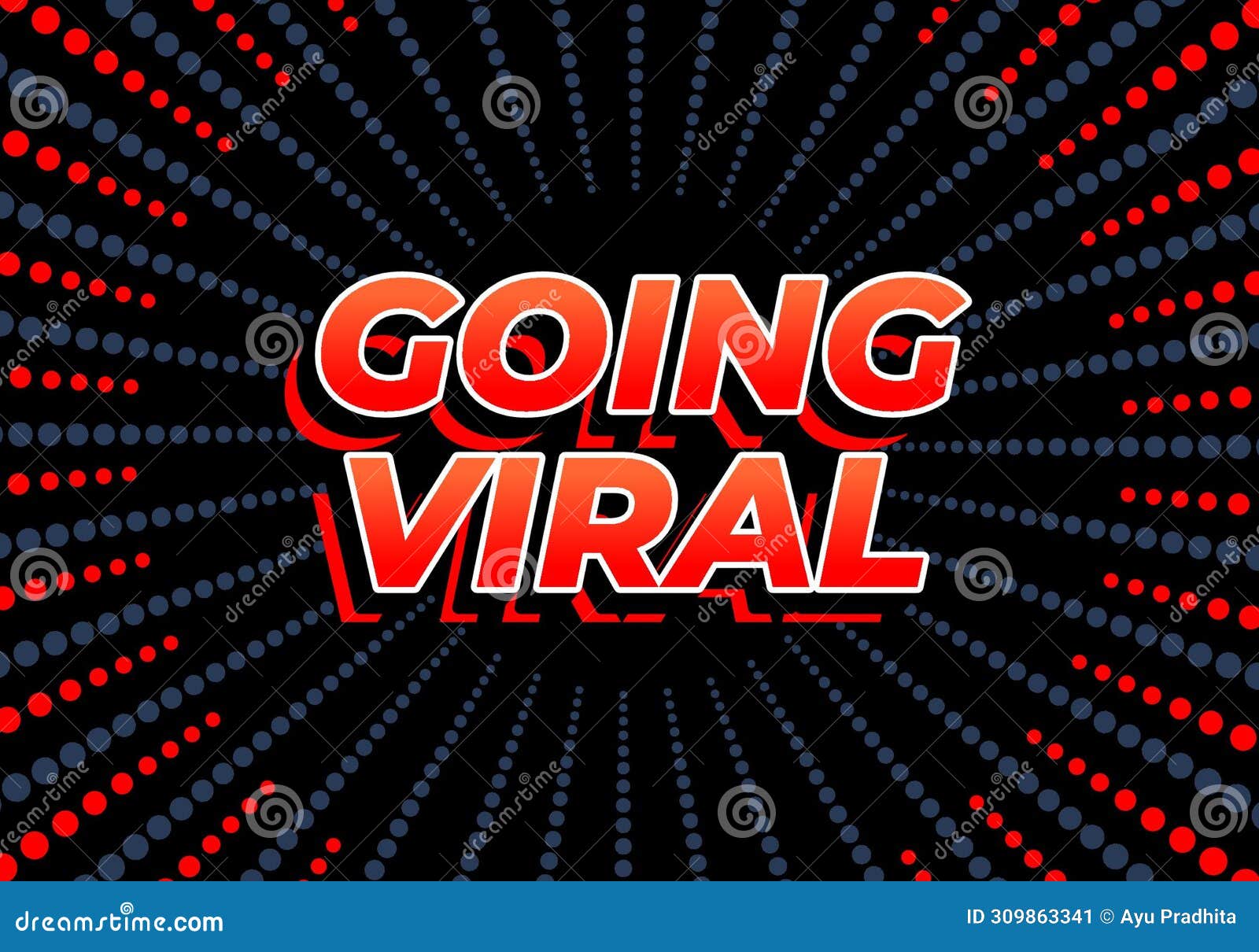 Going Viral. Text Effect in Eye Catching Color and 3D Look Effect Stock ...