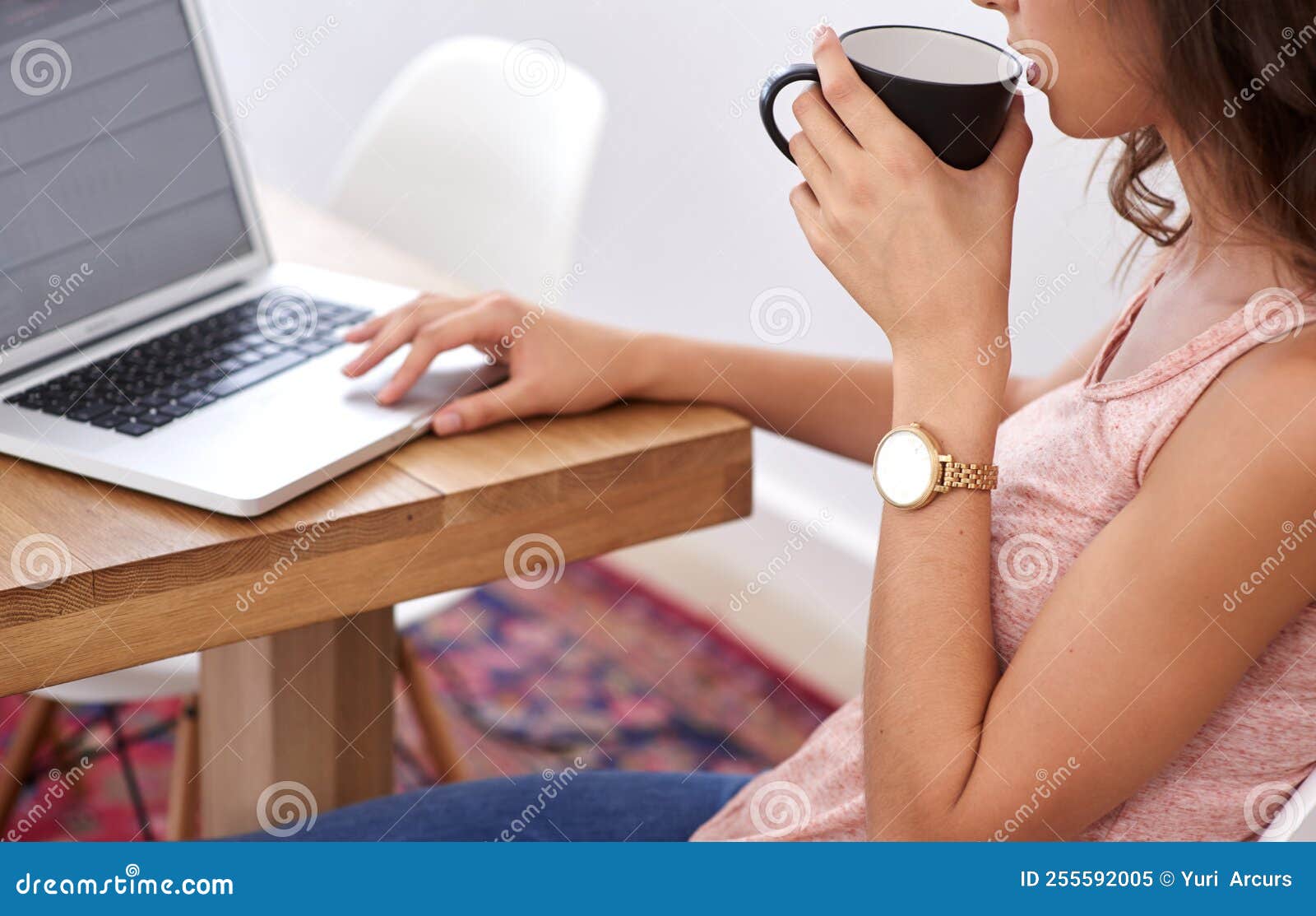 Going Wireless this Weekend. a Young Woman Working on Her Computer from ...