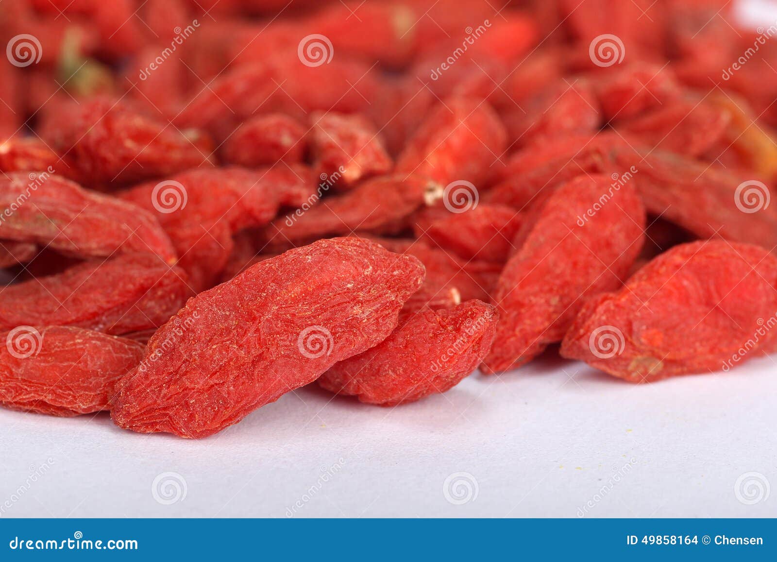 Traditional Chinese Herbs Dried Wolfberry Close Up. Goji Berryes Pile ...