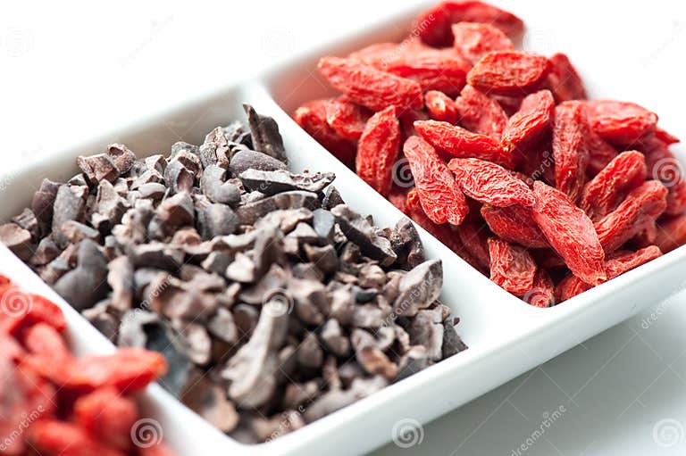 Goji and Cacao stock photo. Image of ingredients, goji - 9158430