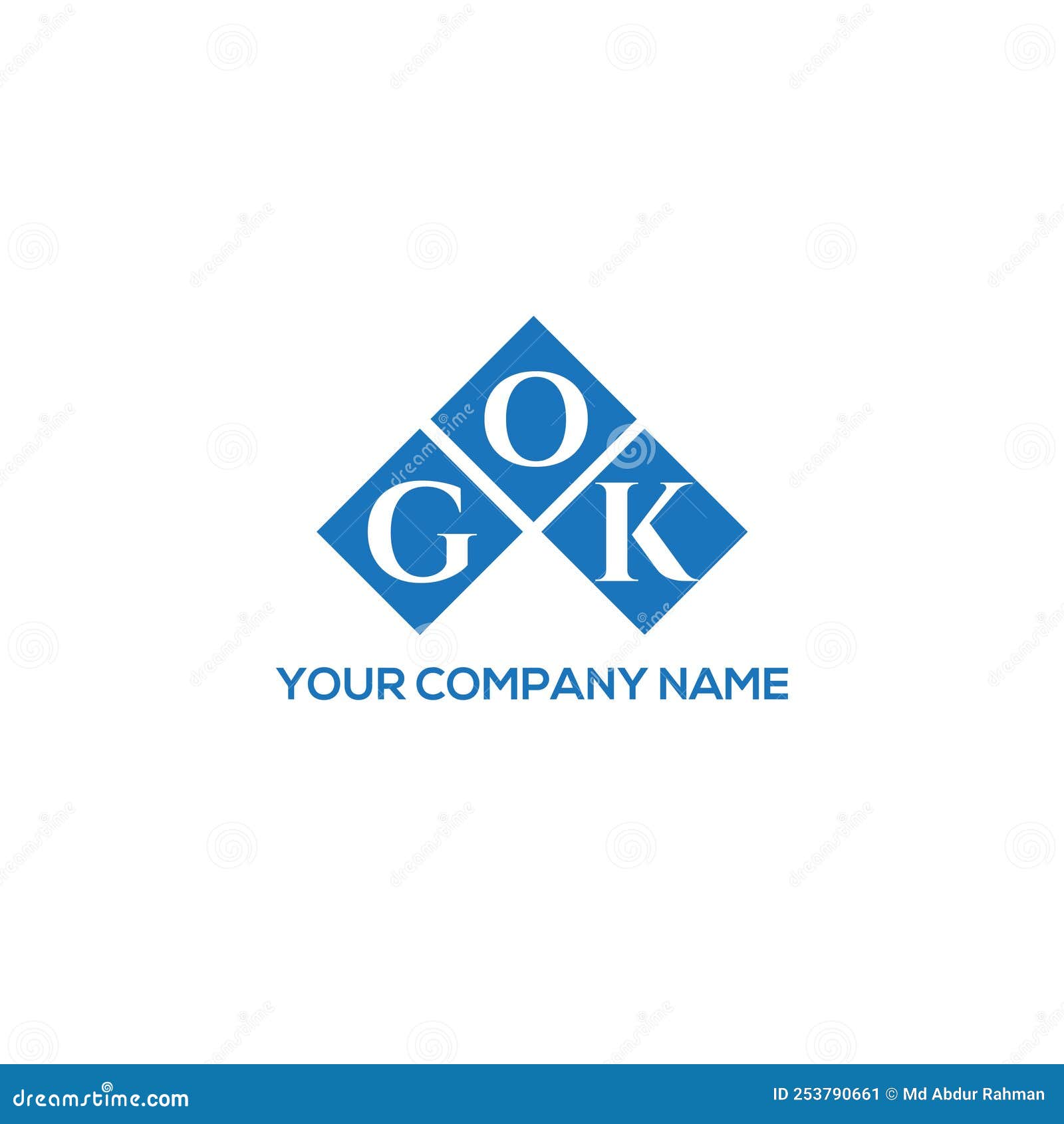 GOK Letter Logo Design on WHITE Background. GOK Creative Initials ...