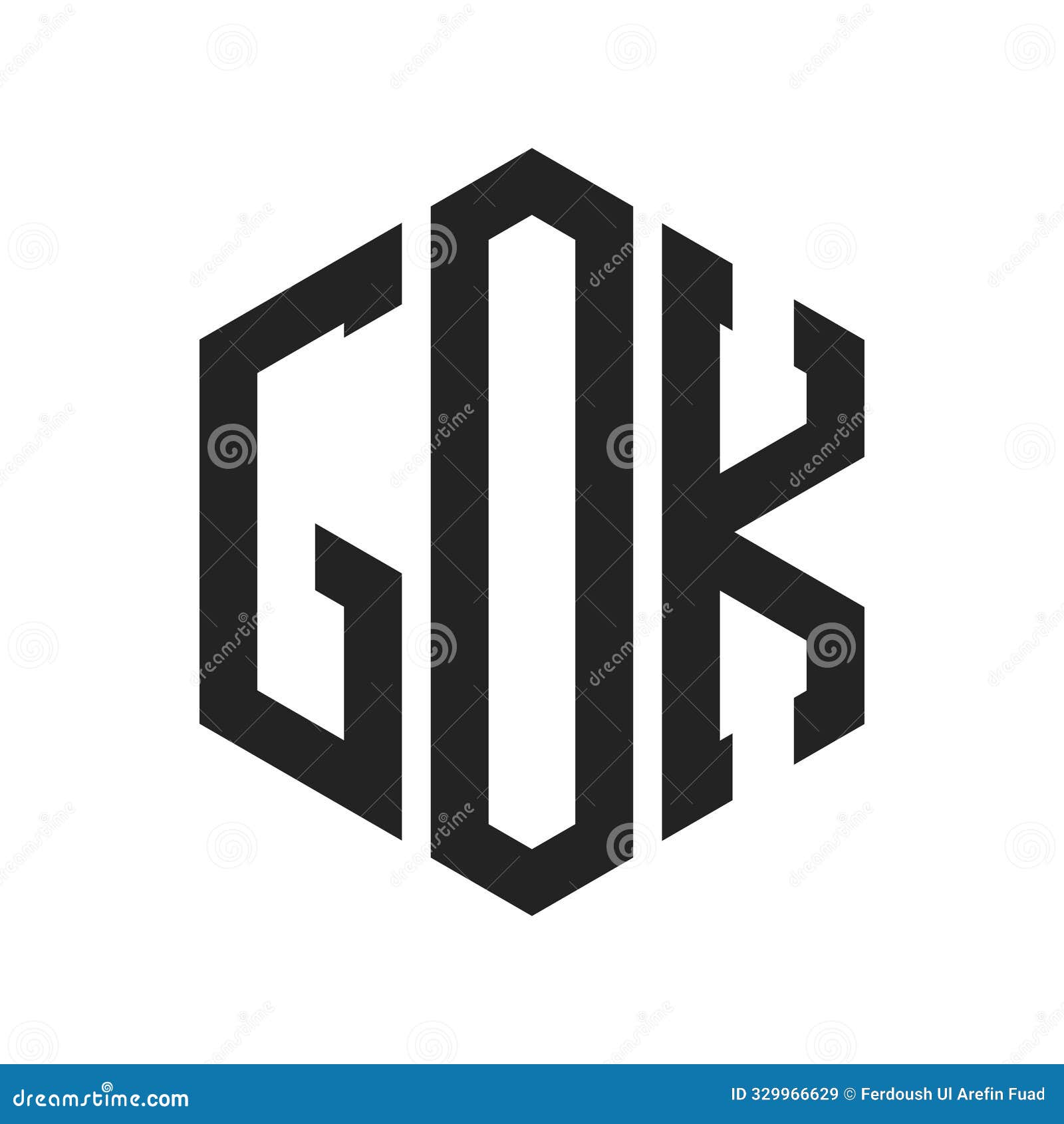 GOK Logo Design. Initial Letter GOK Monogram Logo Using Hexagon Shape ...