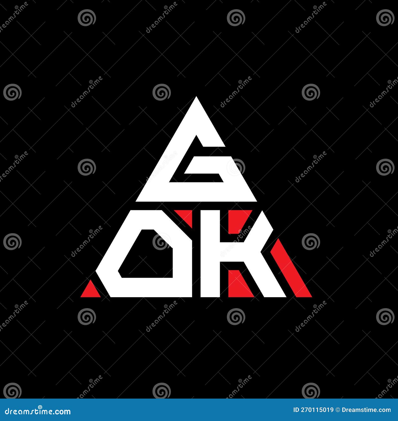 GOK Triangle Letter Logo Design with Triangle Shape. GOK Triangle Logo ...