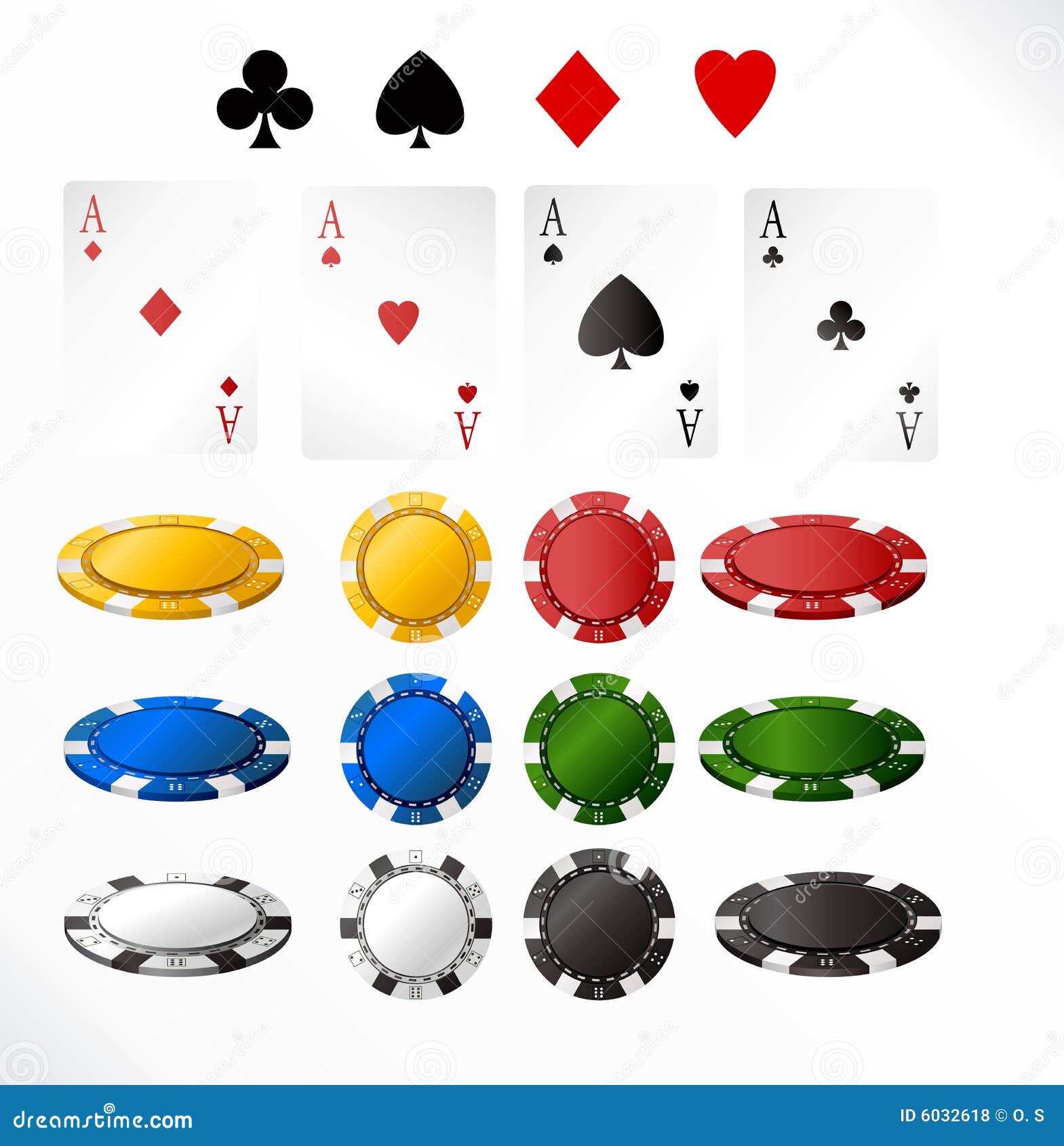 Gokkende Spaander En Kaarten Vector Illustratie - Illustration of vegas ...