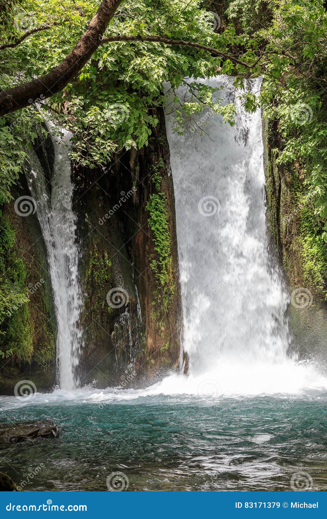 Golan Heights. Banias Nature Reserve. Banias Waterfall Stock Image ...