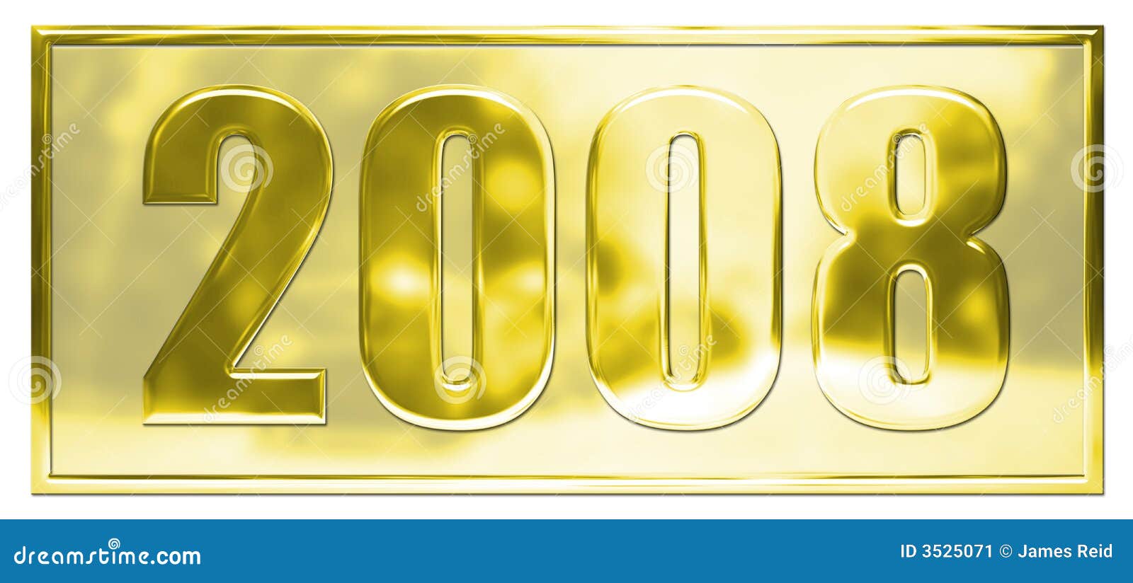 Gold 2008 stock illustration. Illustration of chrome, date - 3525071