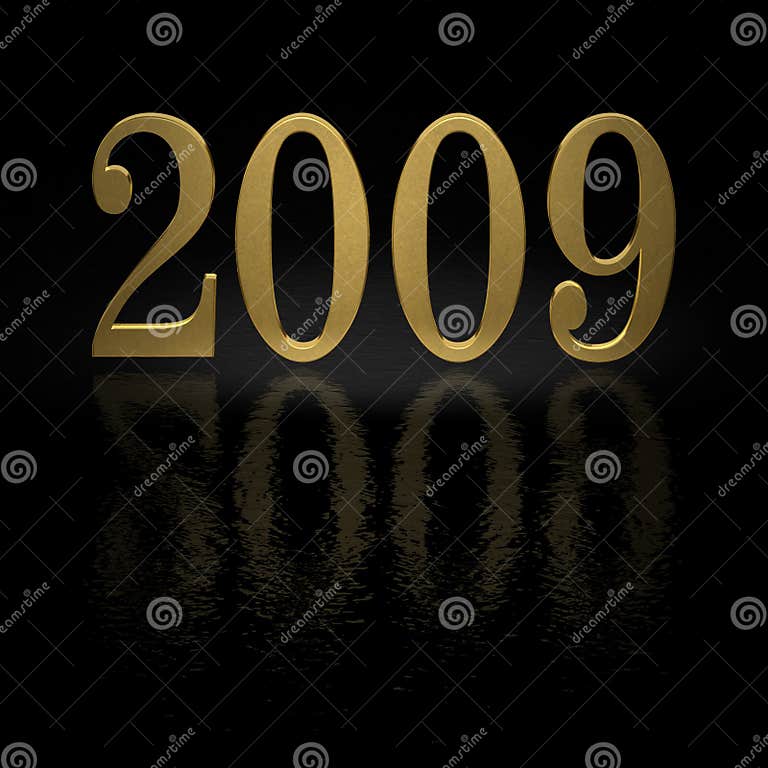 Gold 2009 stock illustration. Illustration of calendar - 6369814