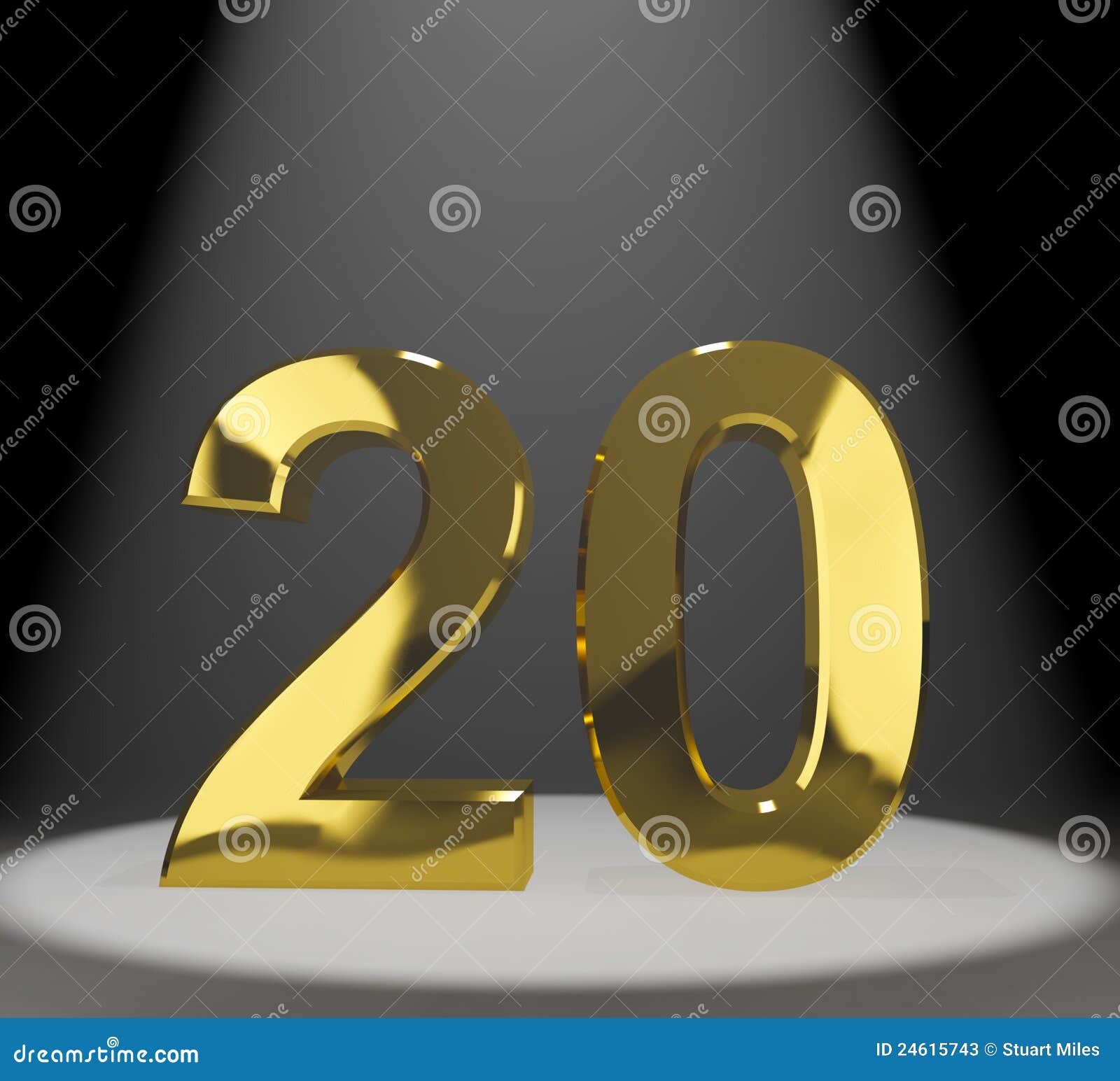 Gold 20th or Twenty 3d Number Stock Illustration - Illustration of ...