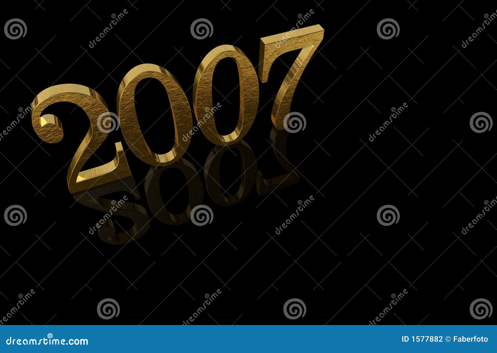 Gold 3D 2007 with Reflections Stock Illustration - Illustration of ...