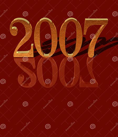 Gold 3D 2007 with Reflections Stock Illustration - Illustration of ...