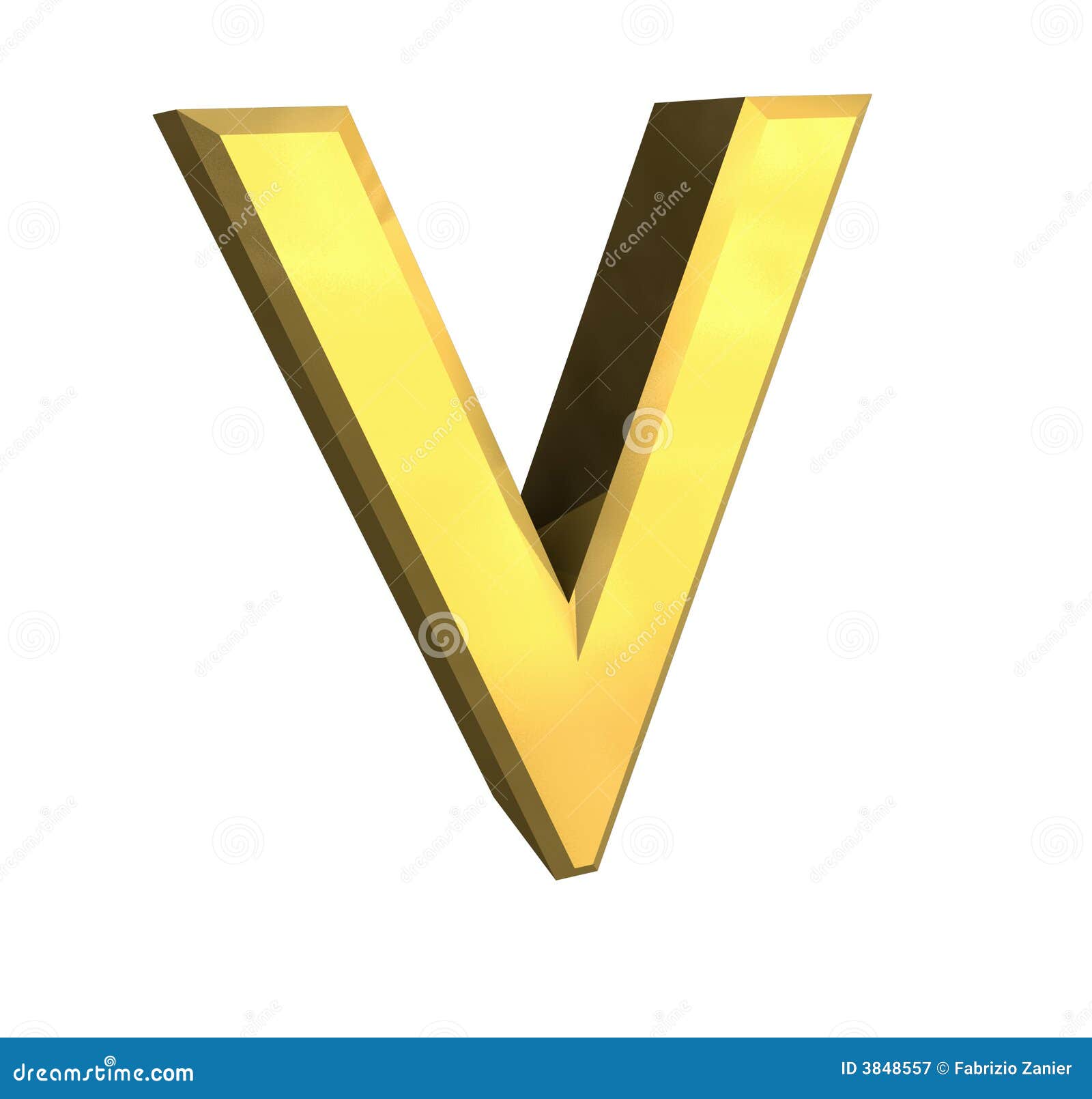 Gold 3d Letter V Royalty Free Stock Photography - Image: 3848557