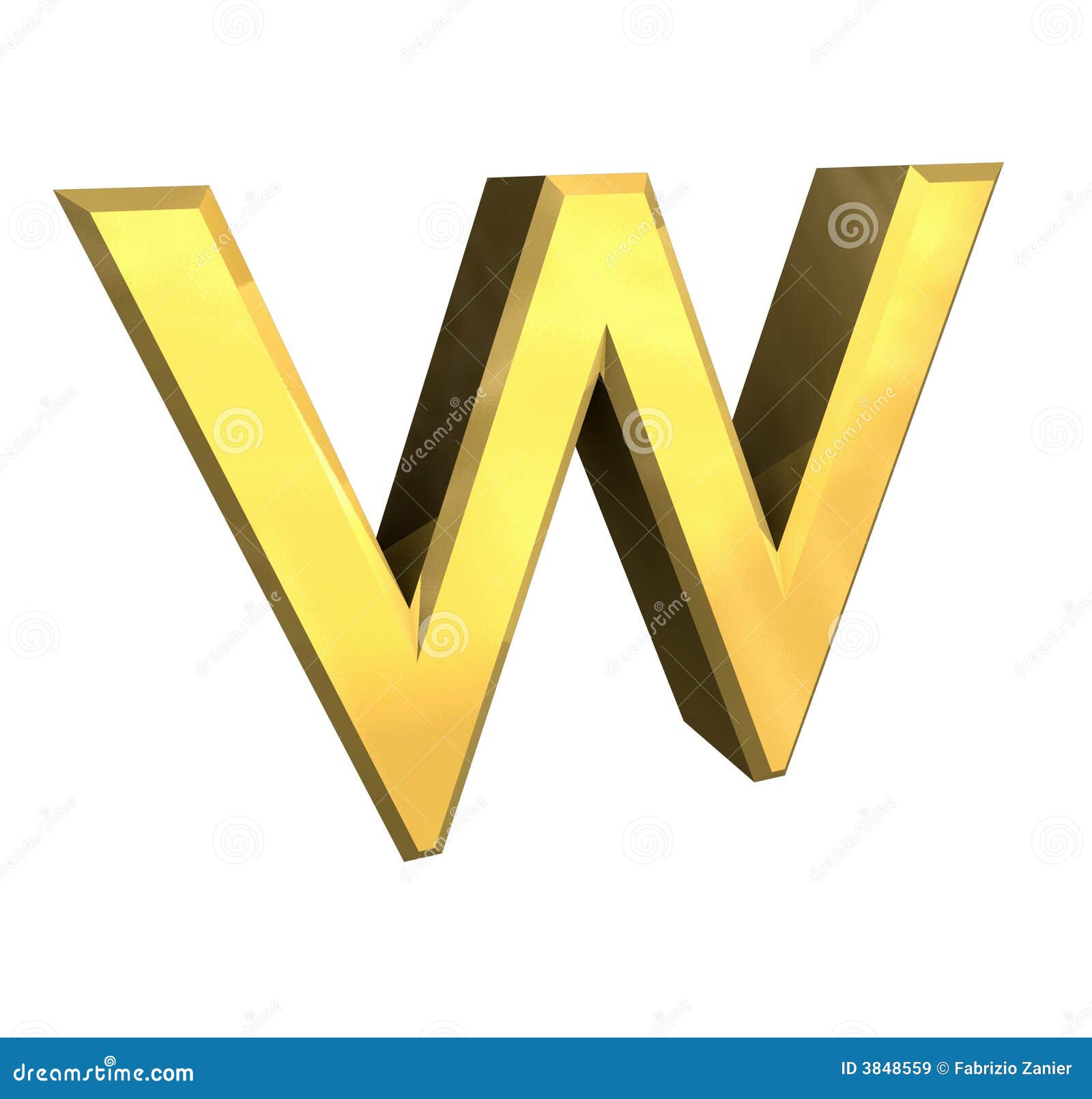 Gold 3d letter W stock illustration. Illustration of word - 3848559