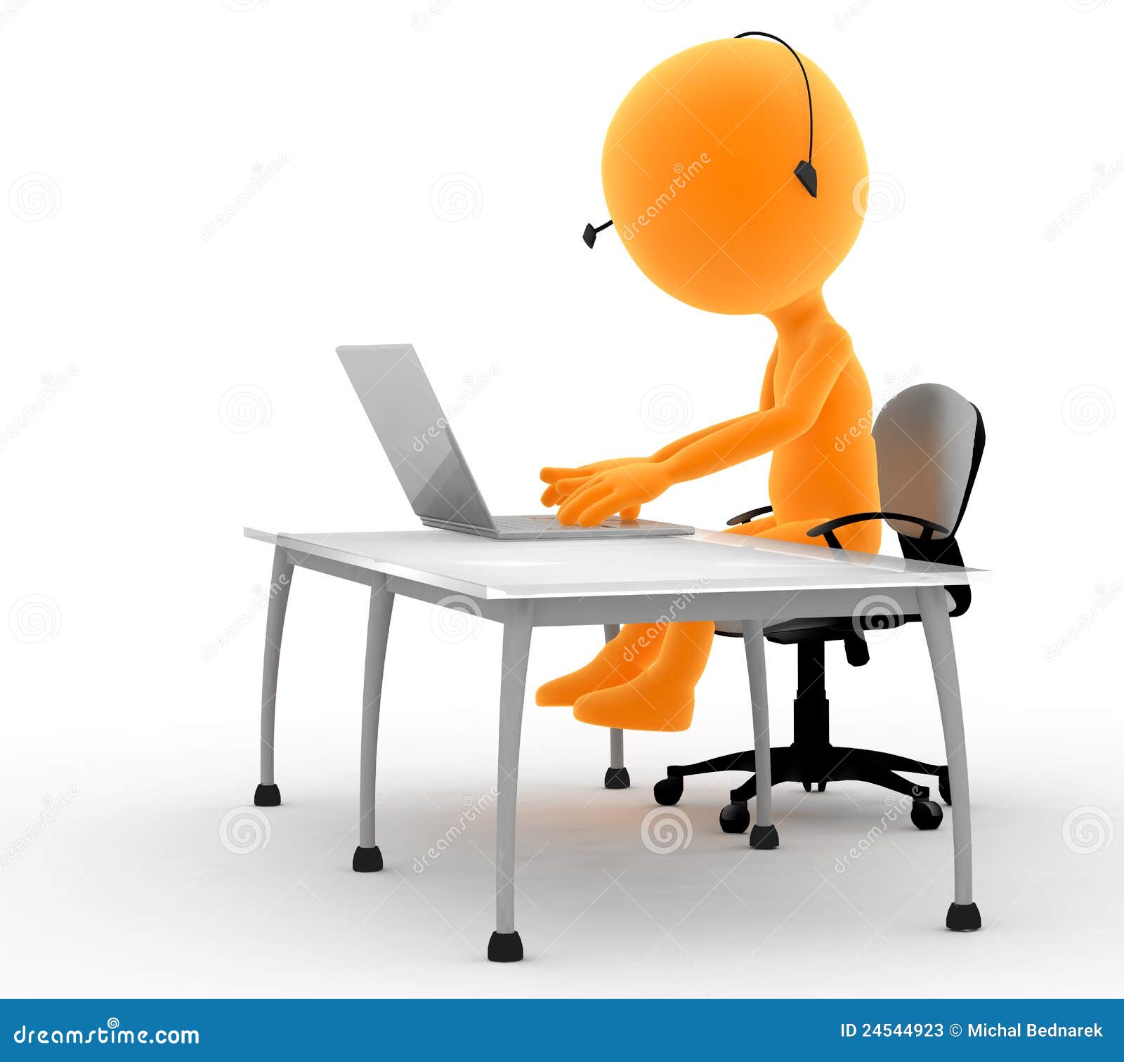 Gold 3d man with headset stock illustration. Illustration of business ...