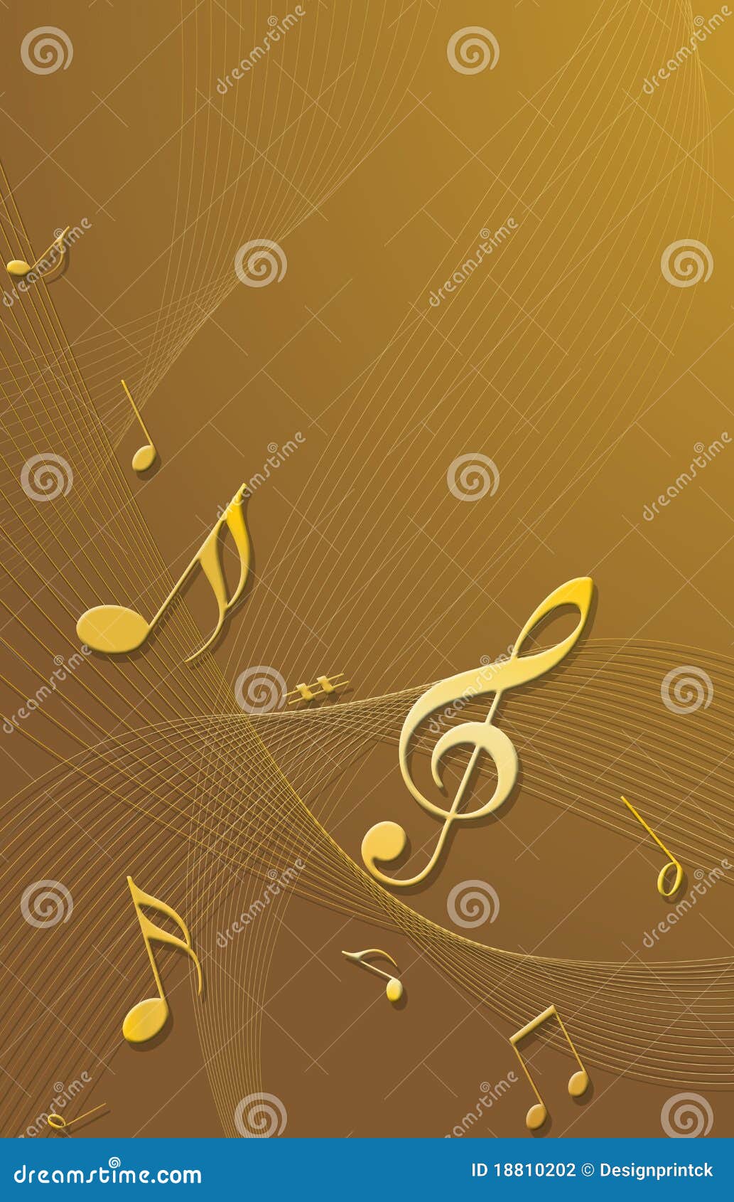 Gold 3D music notes stock illustration. Illustration of dream - 18810202