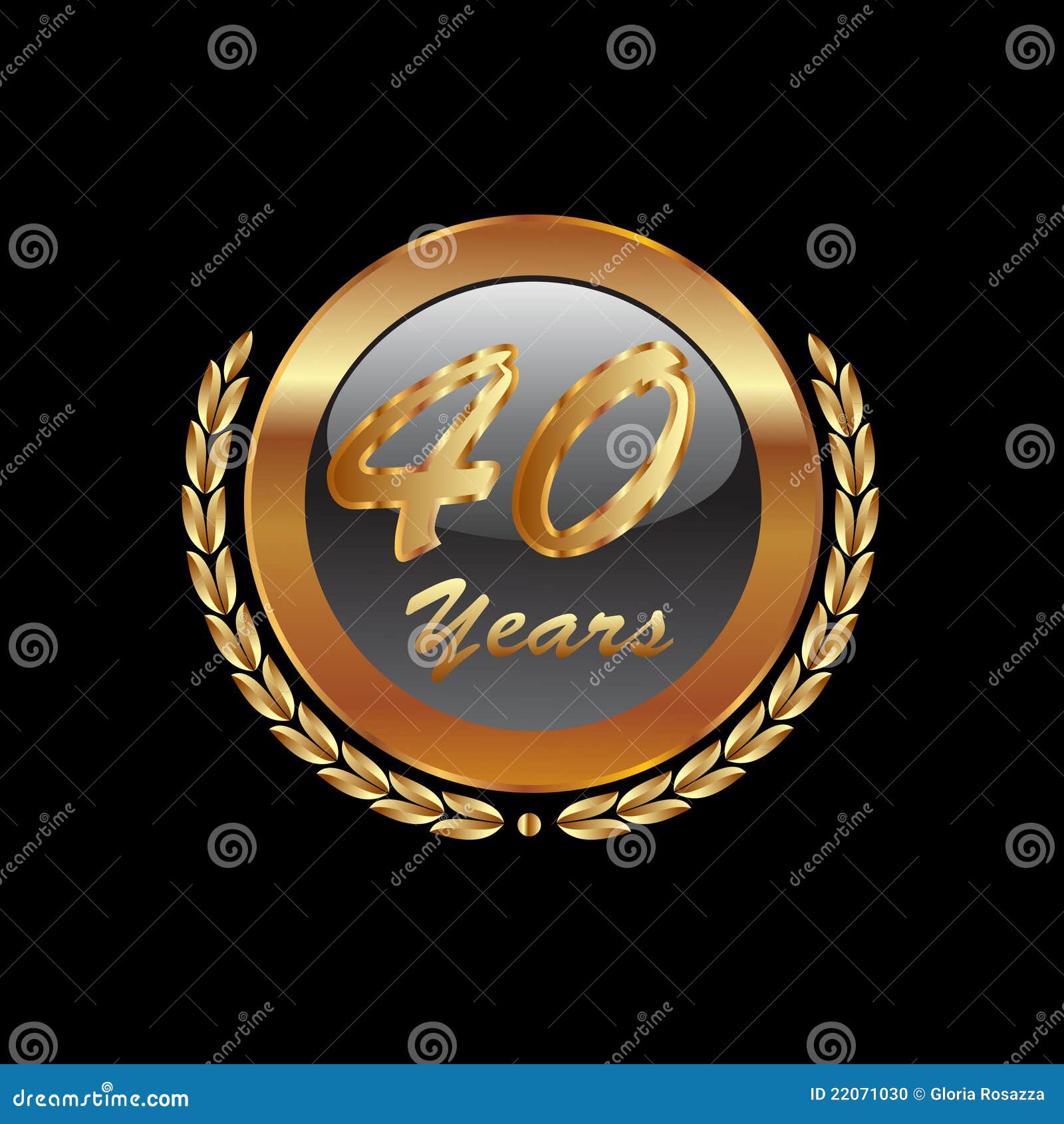Gold 40th years stock illustration. Illustration of bright - 22071030