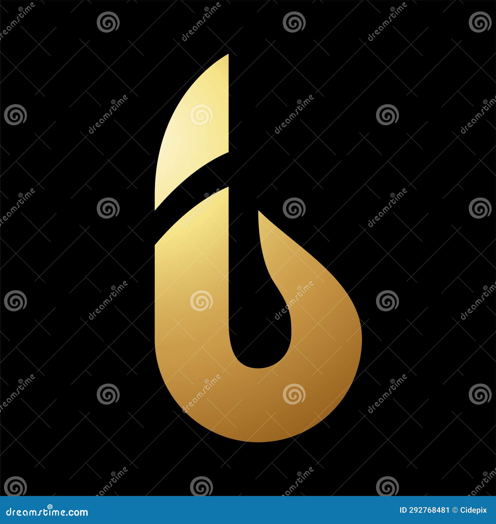 Gold Abstract Bold Lowercase Letter B Icon Stock Vector - Illustration ...