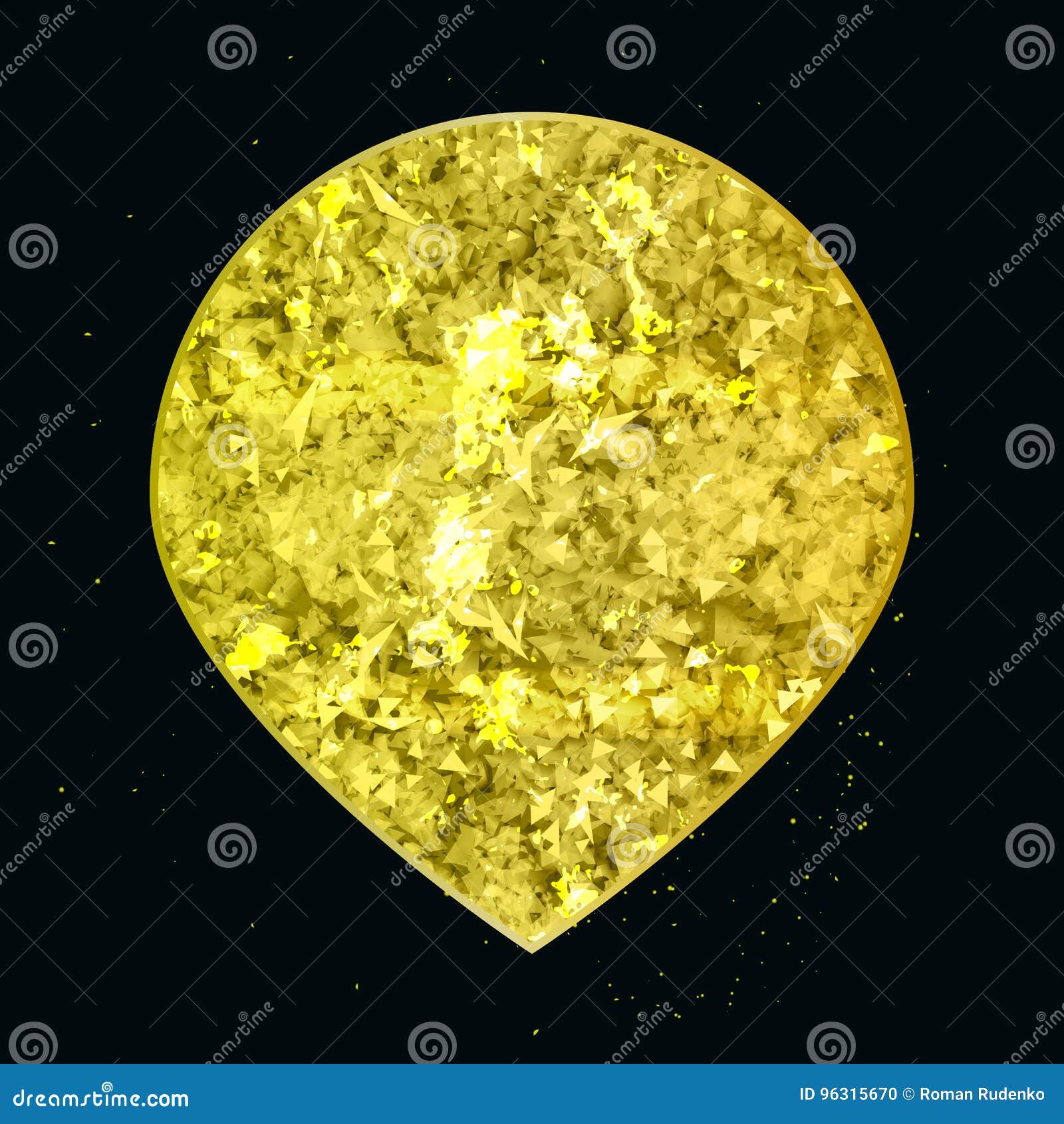 Gold Abstract Geometric Shape Like Mark in Vector Stock Vector ...