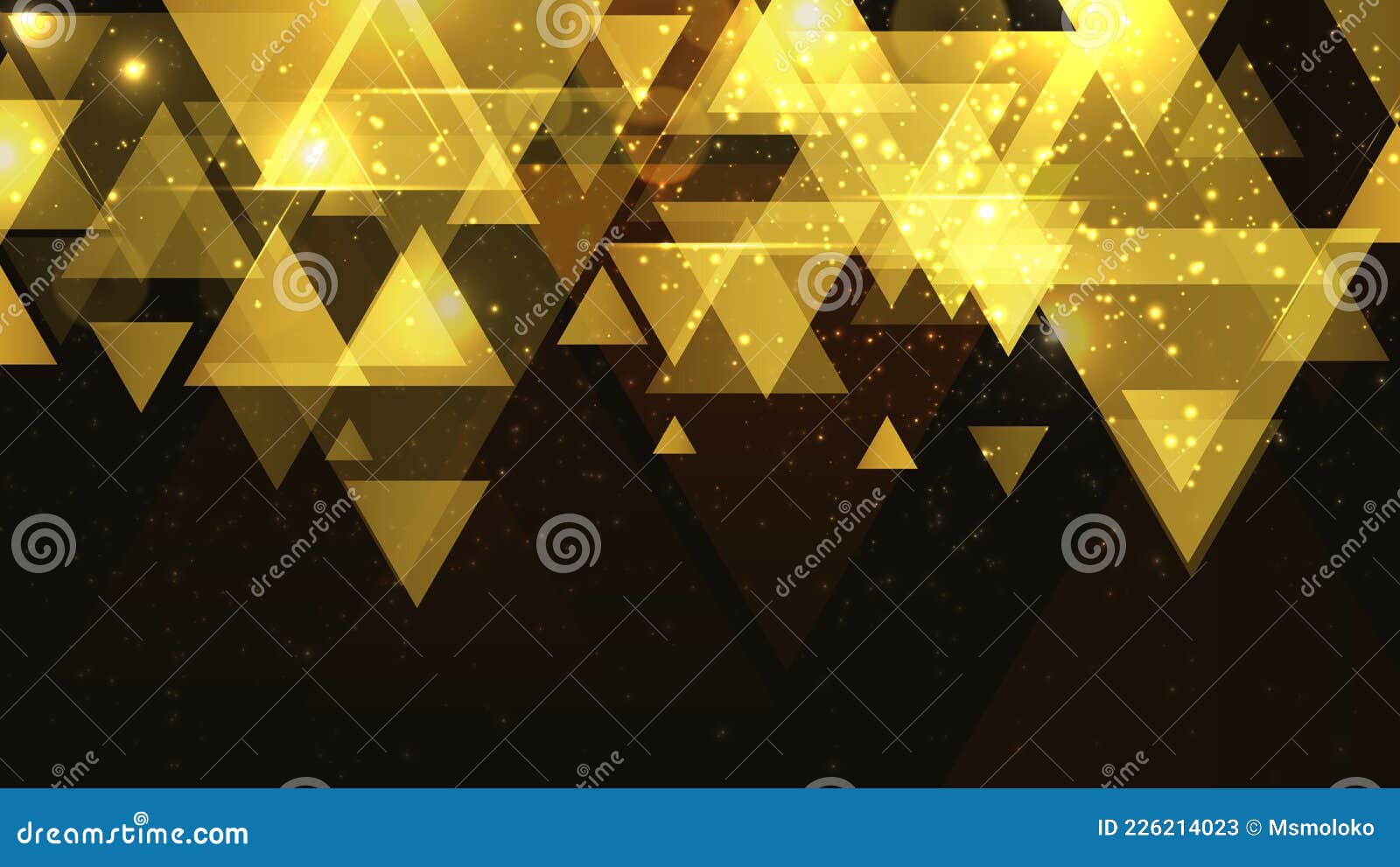 Gold Abstract Geometric Vector Background with Triangles. Stock Vector ...