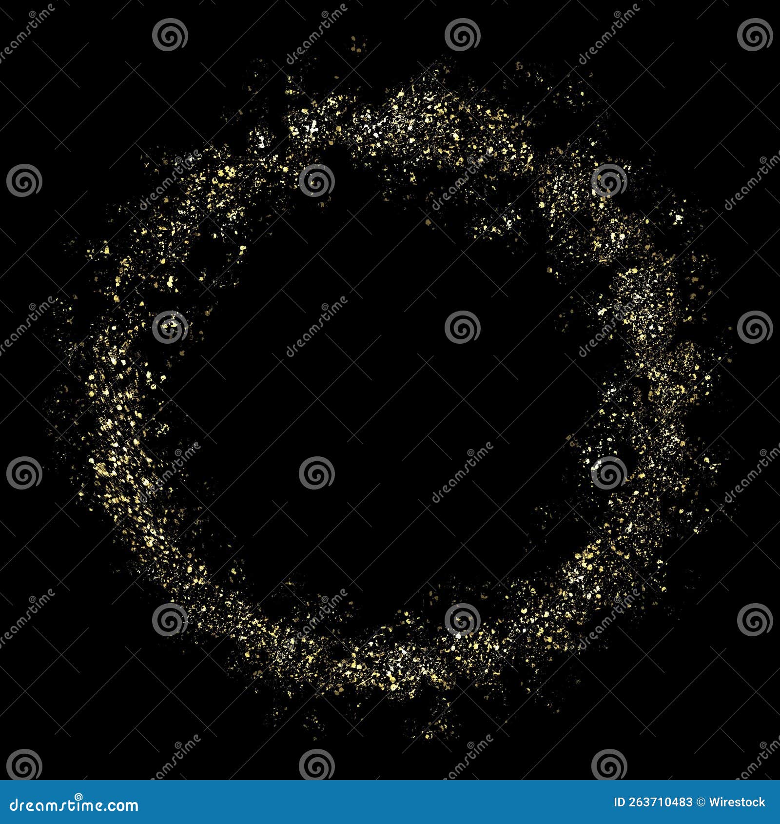 Gold Abstract Glitter Frame on Black Background Stock Image - Image of ...