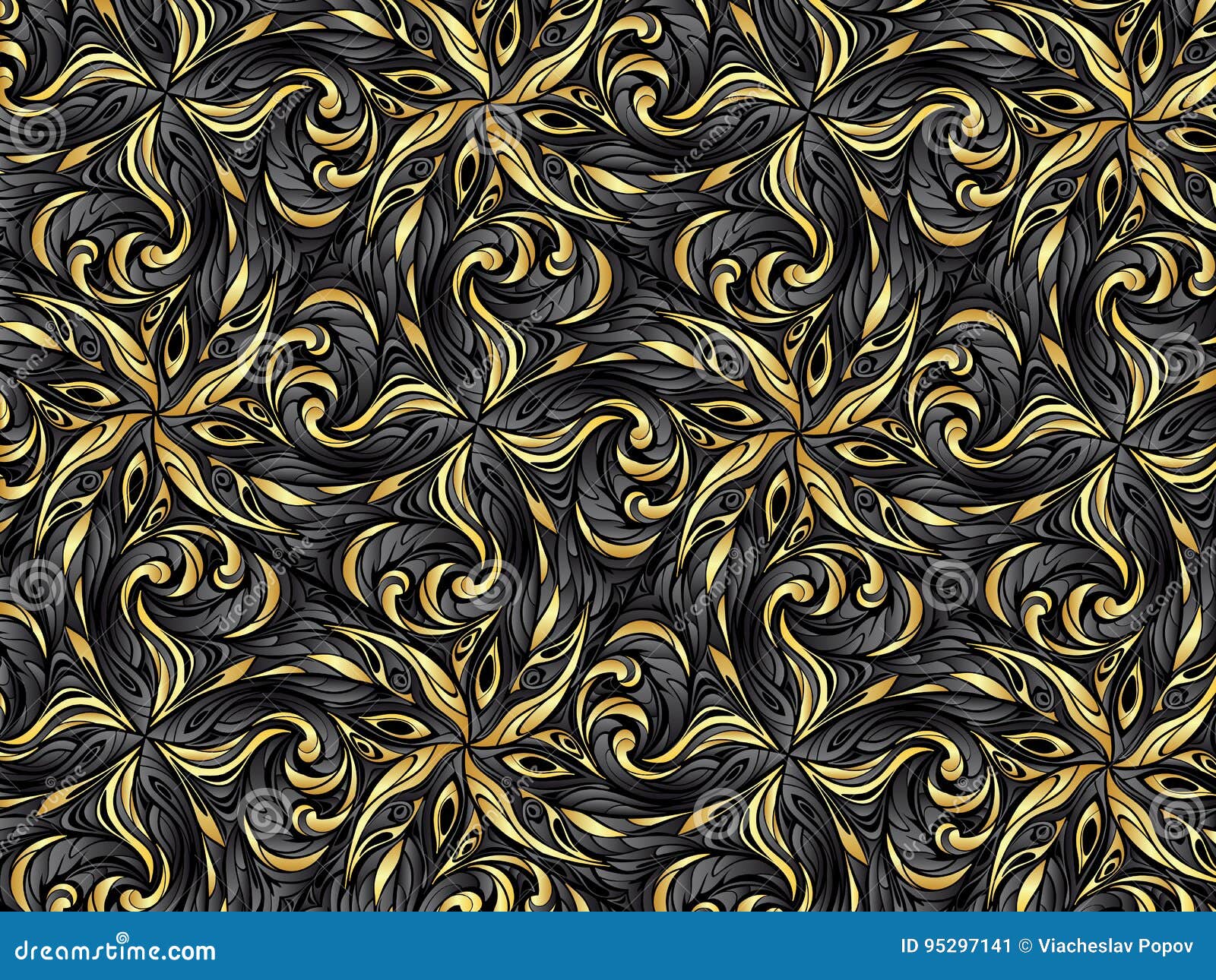 Gold abstract pattern. stock vector. Illustration of ornate - 95297141