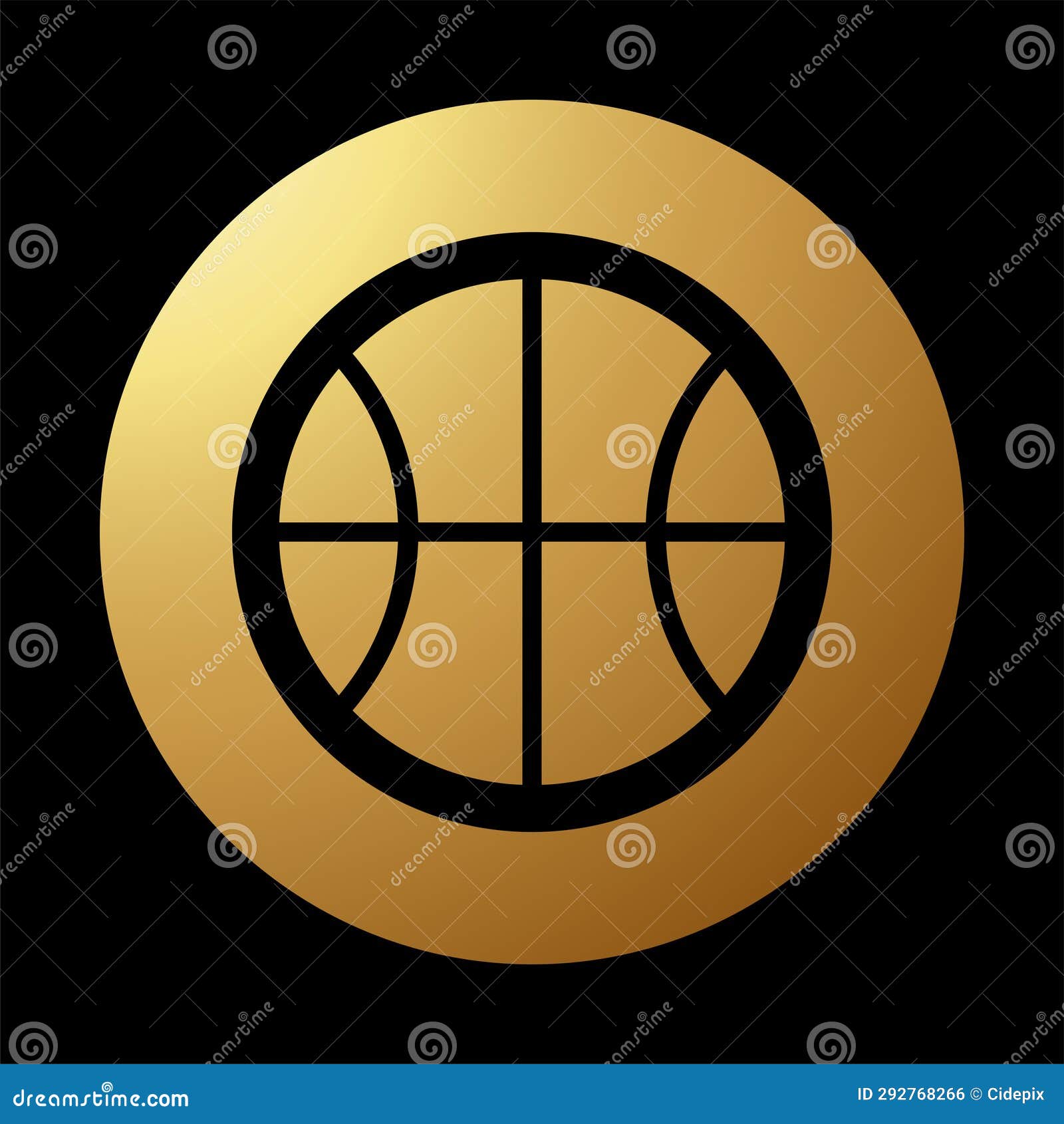 Gold Abstract Round Basketball Icon Stock Vector - Illustration of ...