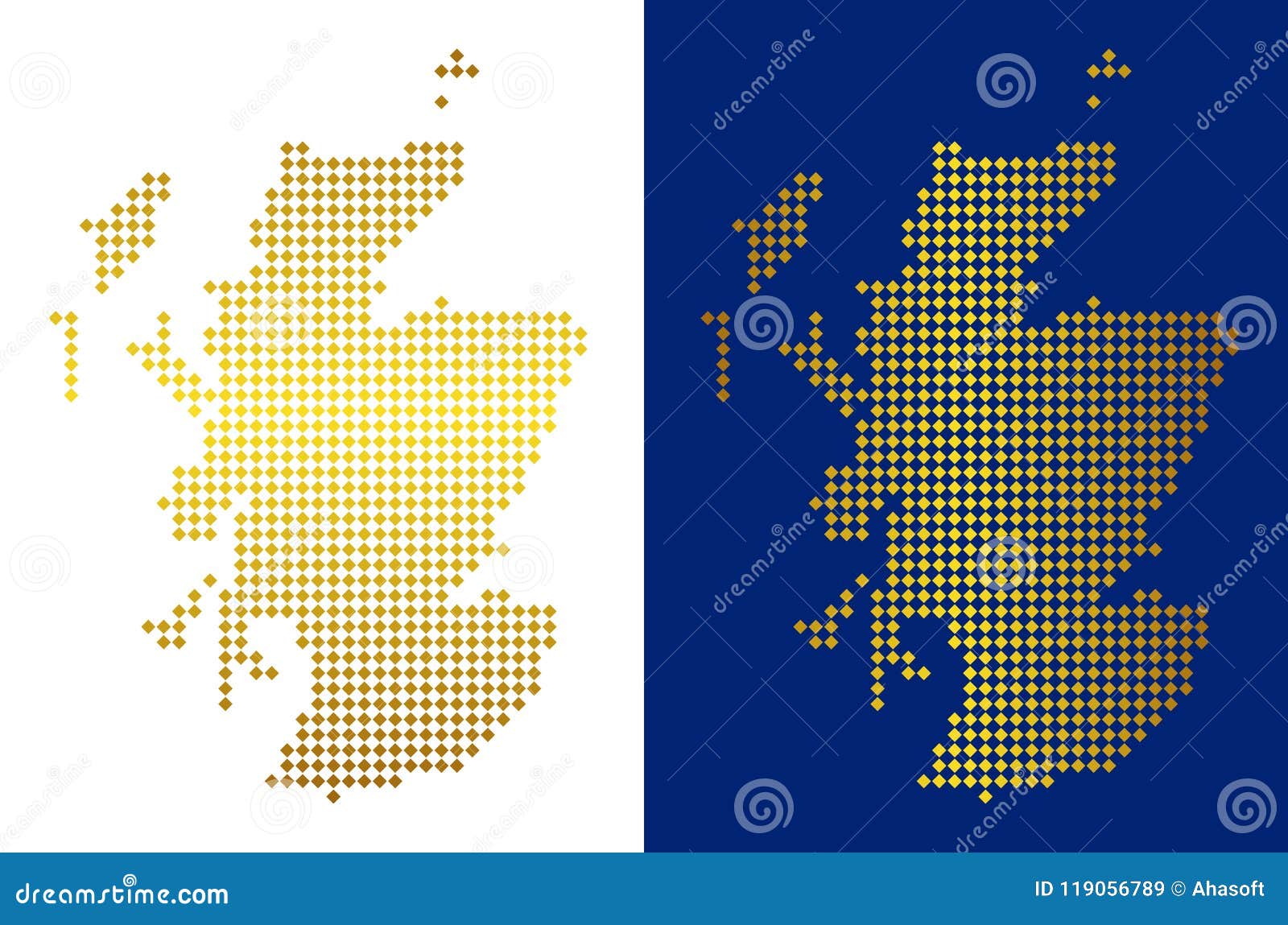 Gold Abstract Scotland Map stock vector. Illustration of organized ...