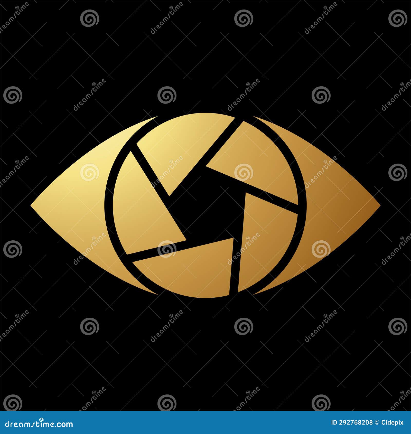 Gold Abstract Shutter Eye Icon Stock Vector - Illustration of logotype ...