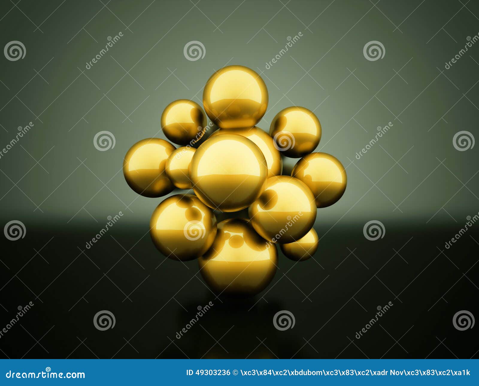 Gold Abstract Sphere Concept Rendered Stock Illustration - Illustration ...