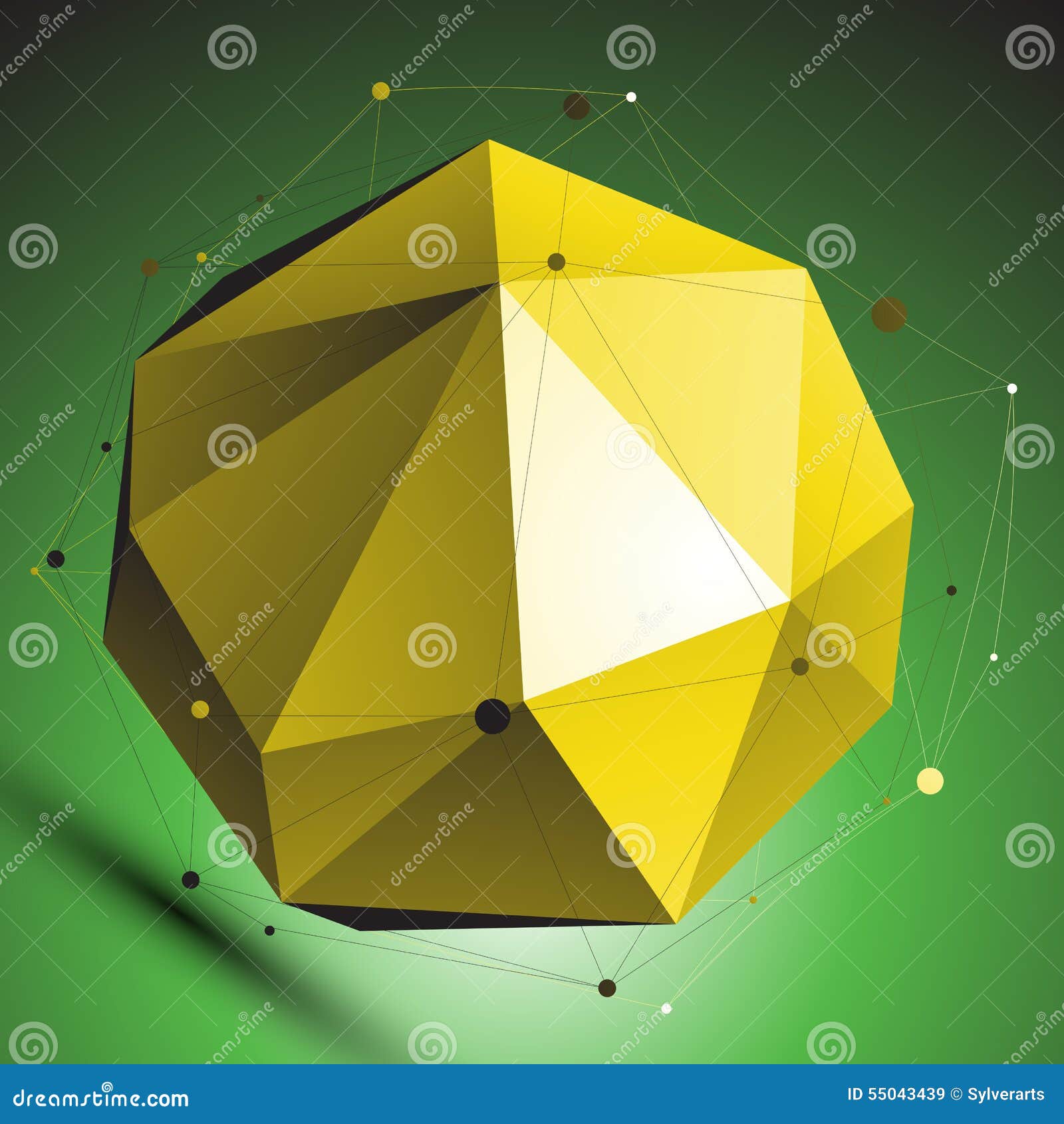 Gold Abstract Spherical Vector Object with Lines Mesh Stock Vector ...