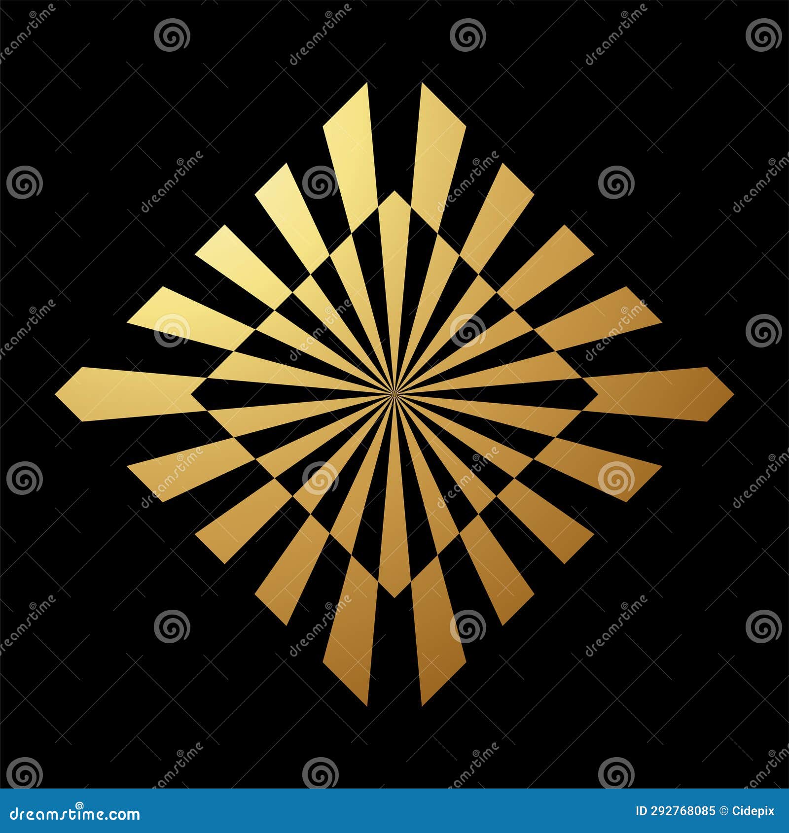 Gold Abstract Square Shaped Optical Illusion Icon Stock Vector ...