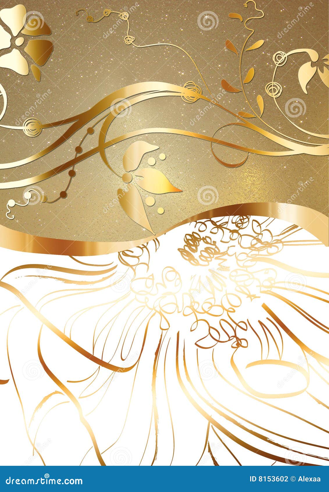 Gold abstraction stock illustration. Illustration of decor - 8153602