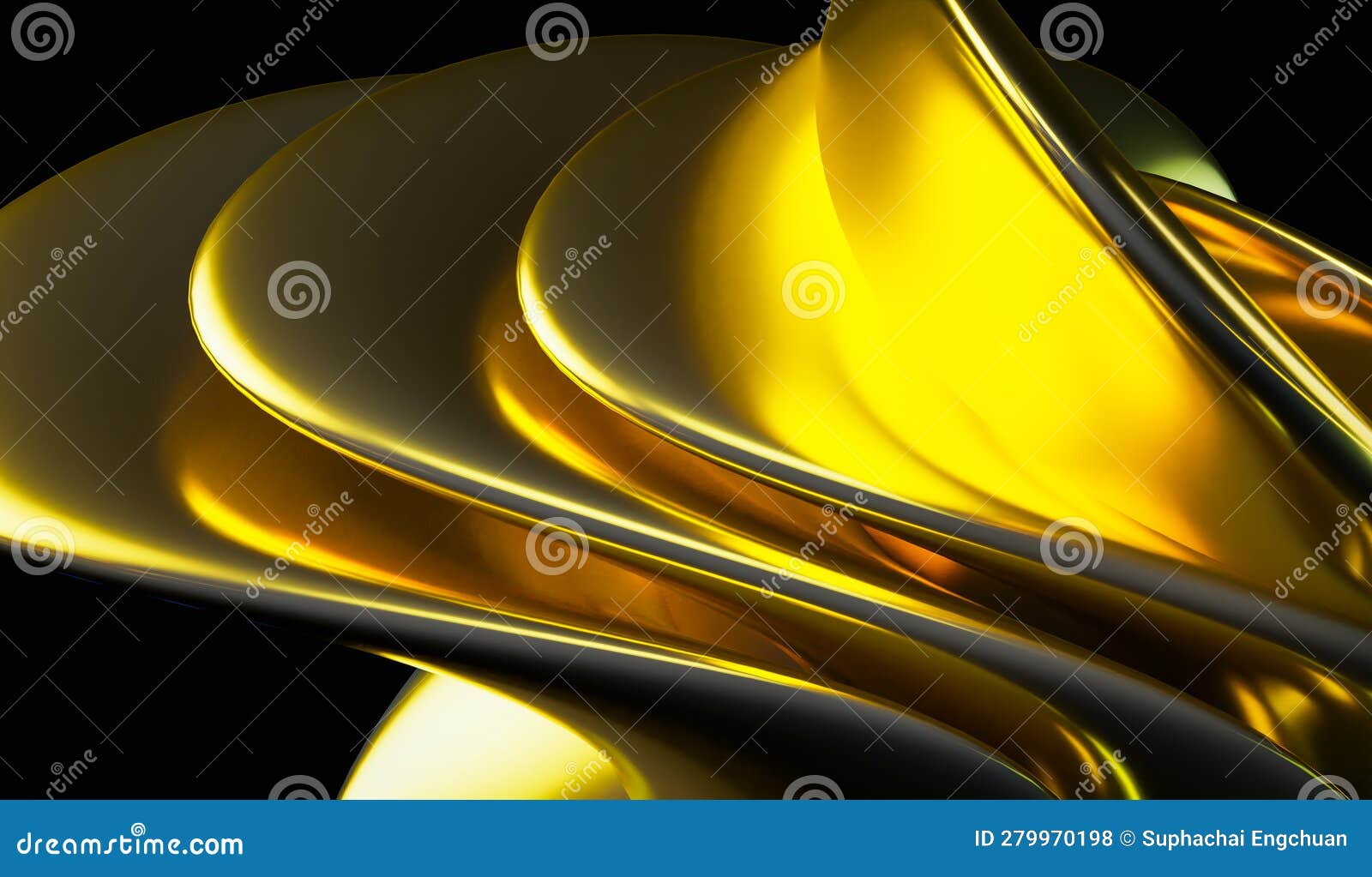 Gold Abtract Background Some Light Spin, 3d Rendering Stock ...