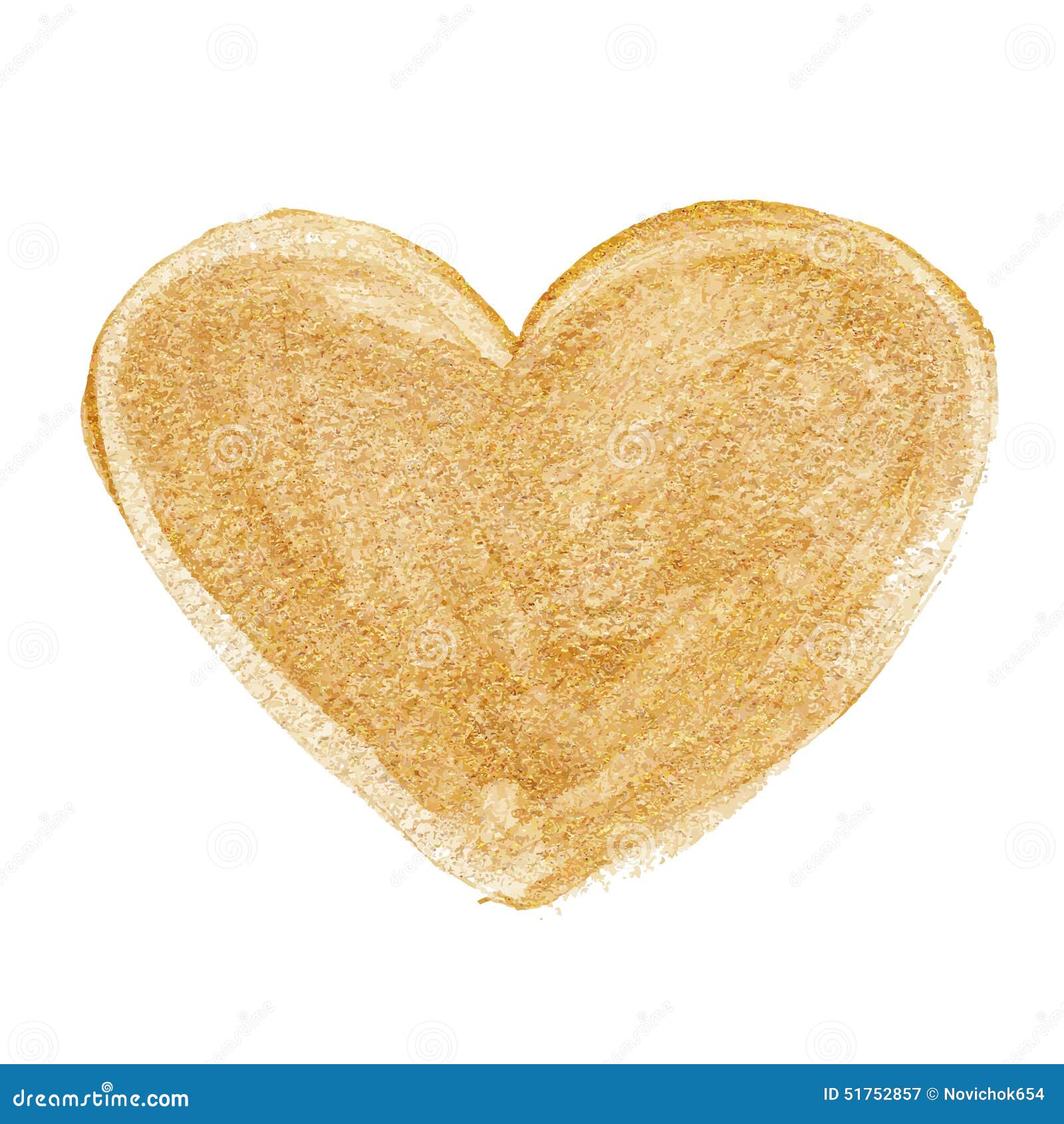 Gold Acrylic Heart. Hand Drawn Stock Vector - Illustration of sign ...