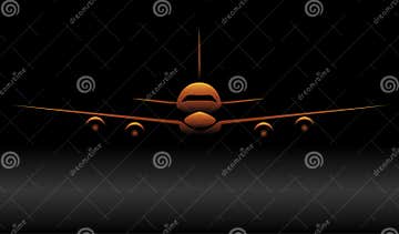 Gold airplane silhouette stock vector. Illustration of arrival - 20977534