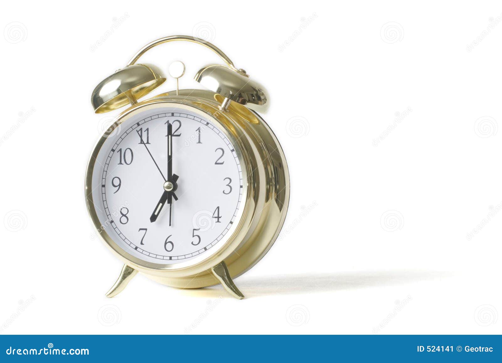 Gold alarm clock stock image. Image of round, shape, digit - 524141