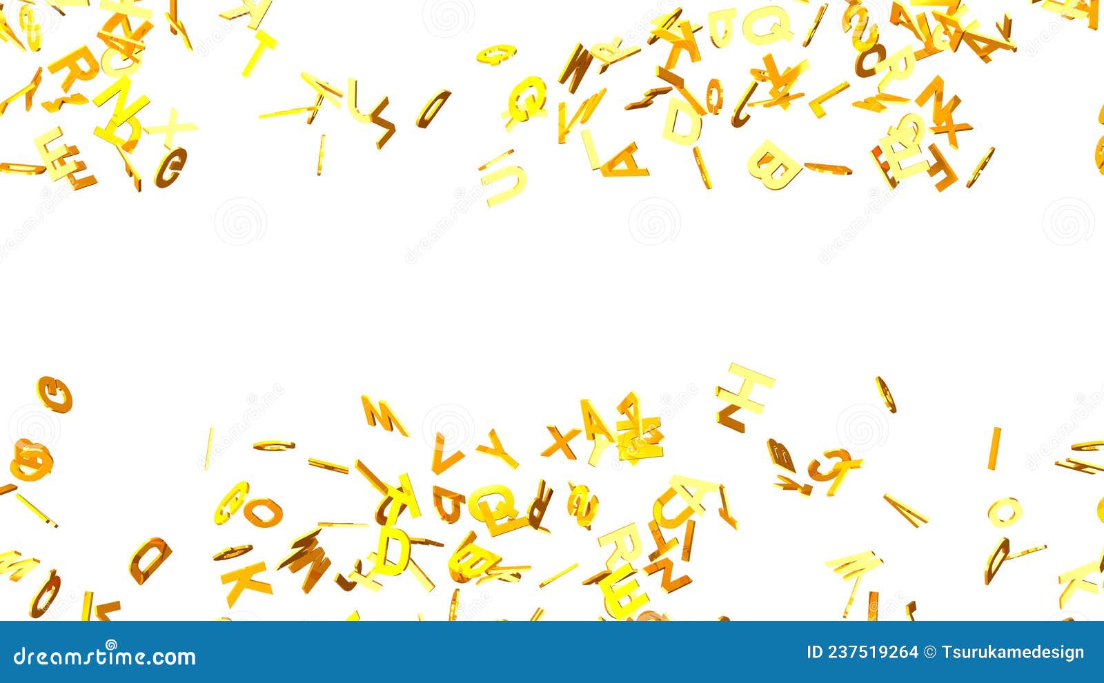 Gold Alphabets on White Background. Stock Illustration - Illustration ...