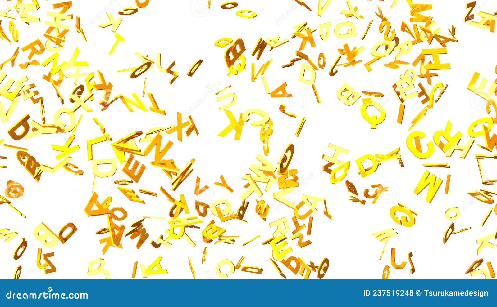 Gold Alphabets on White Background. Stock Illustration - Illustration ...