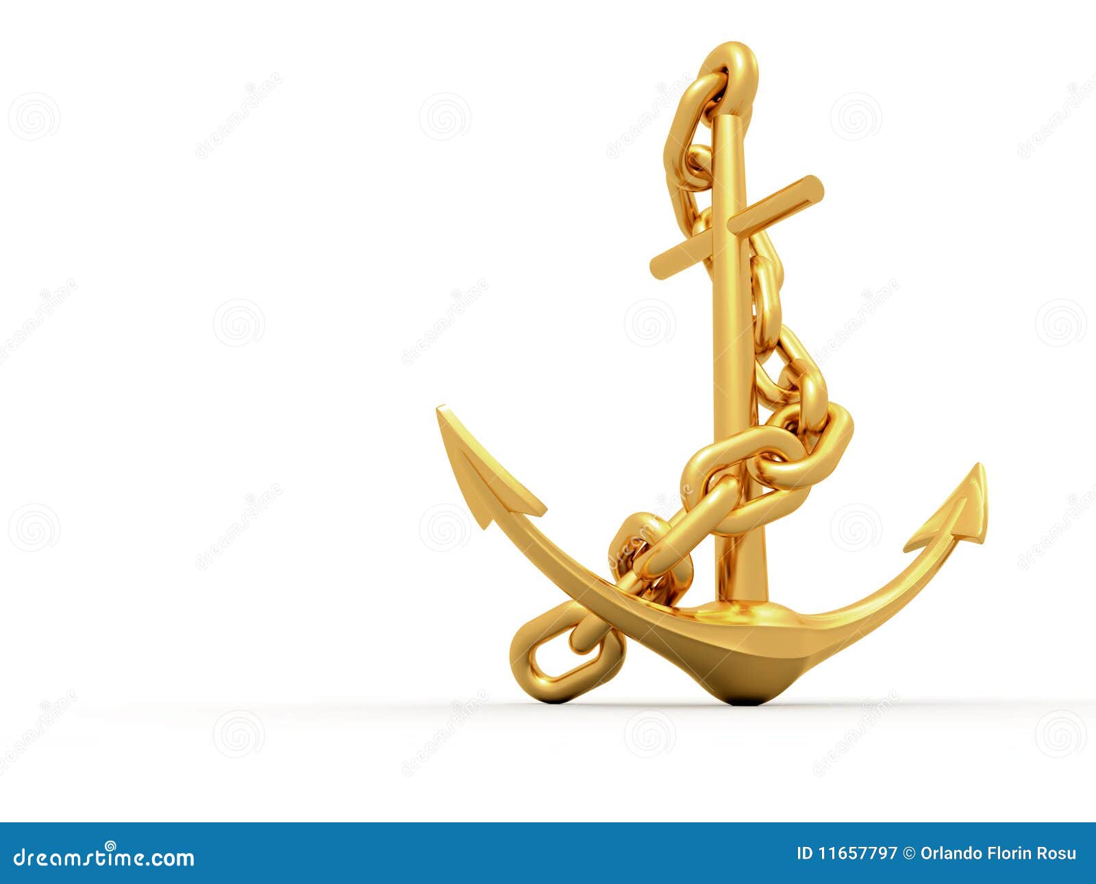 Gold Anchor Vector Illustration | CartoonDealer.com #22755490