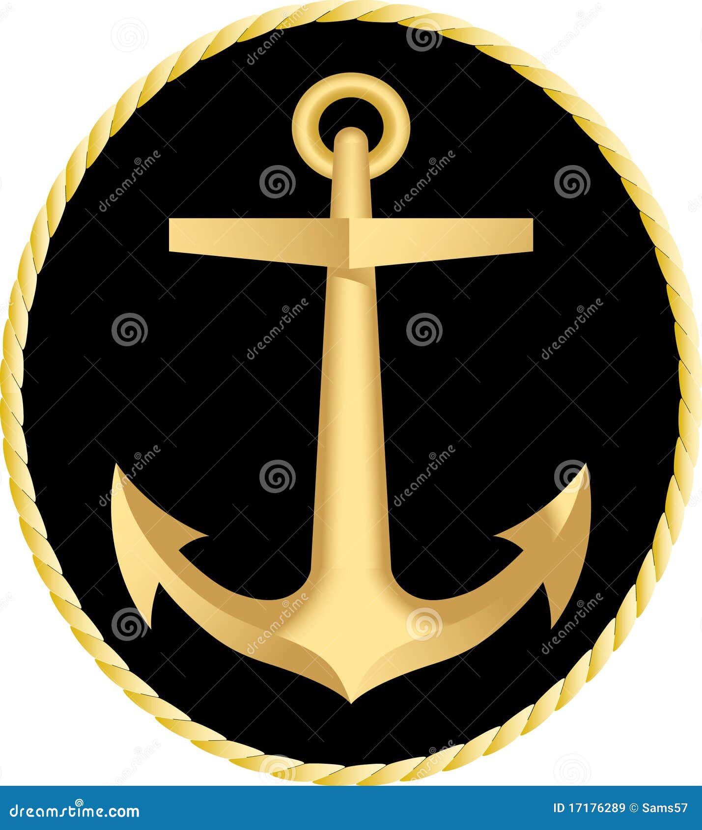 The gold anchor stock vector. Illustration of logos, object - 17176289