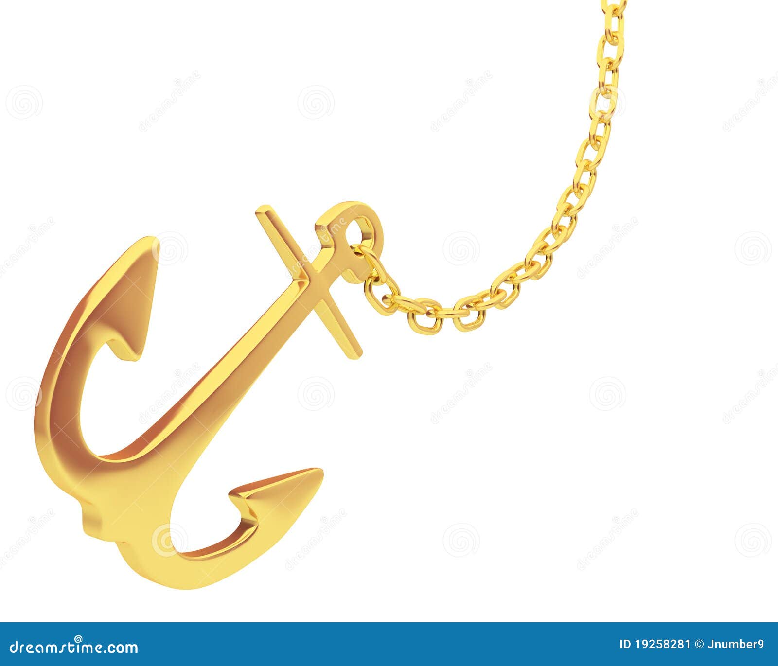 Gold anchor and chain stock illustration. Illustration of luxury - 19258281