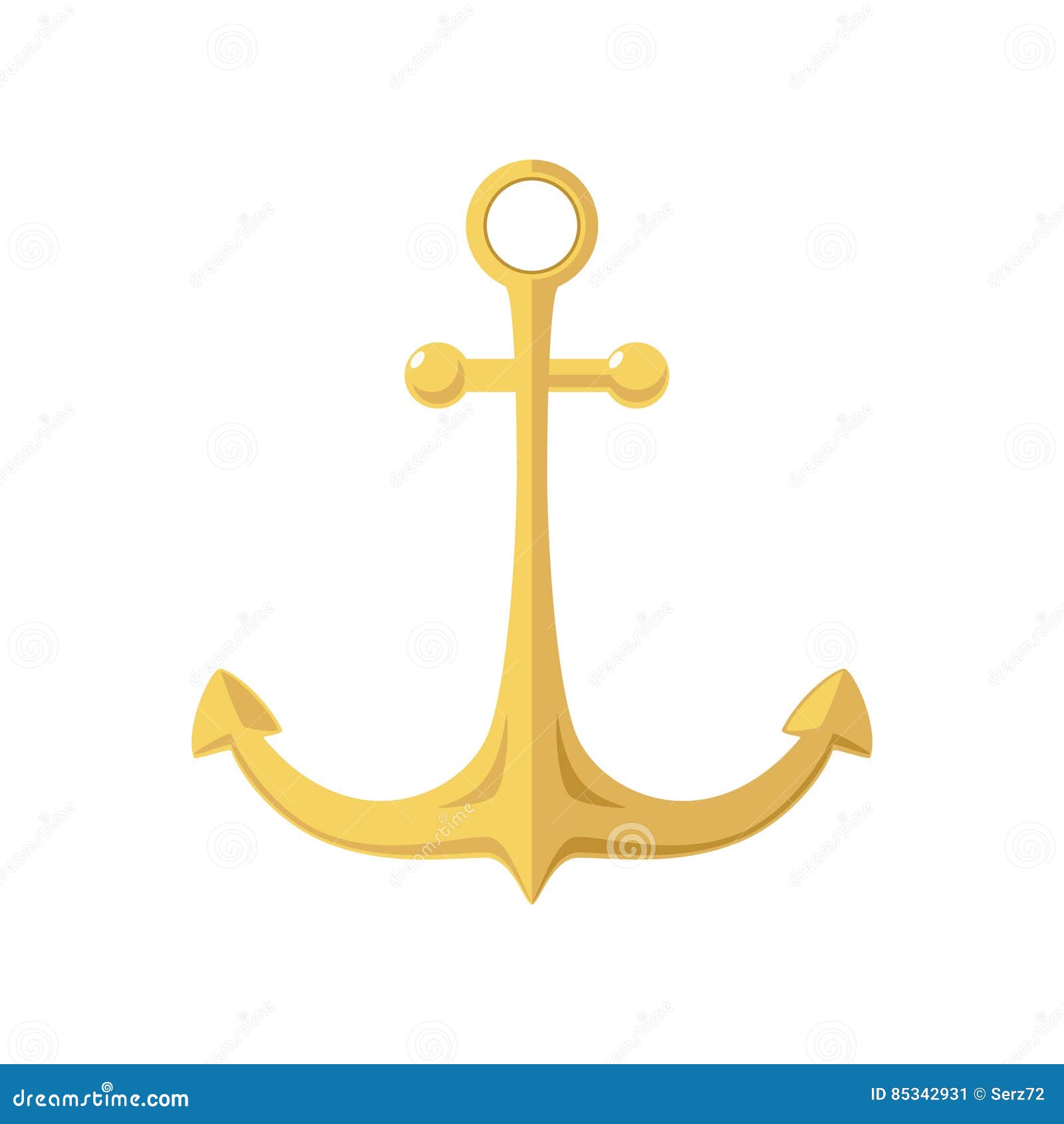 Gold Anchor Isolated on White Stock Vector - Illustration of design ...