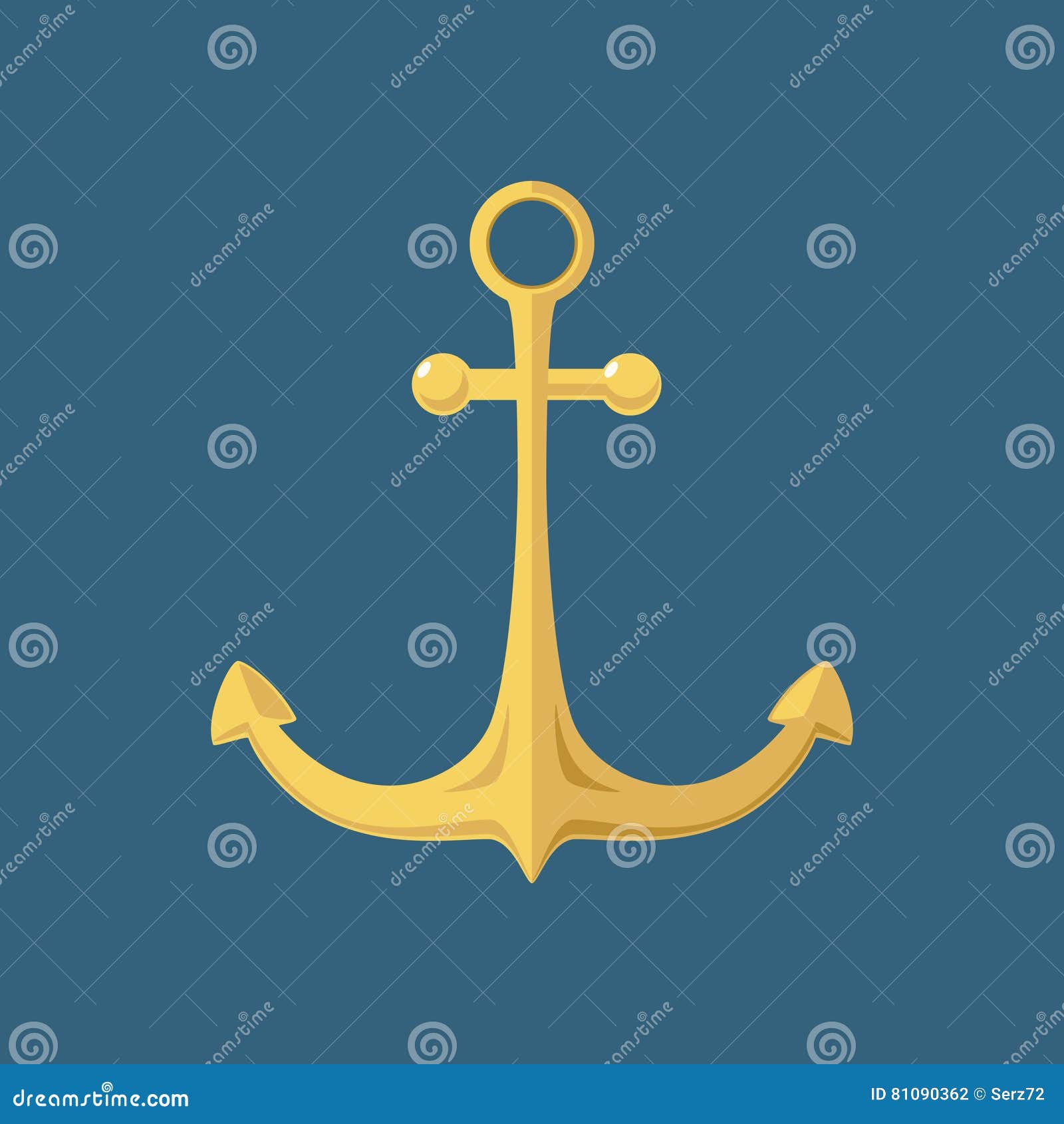 Gold Anchor ,Ship Equipment Stock Vector - Illustration of design ...