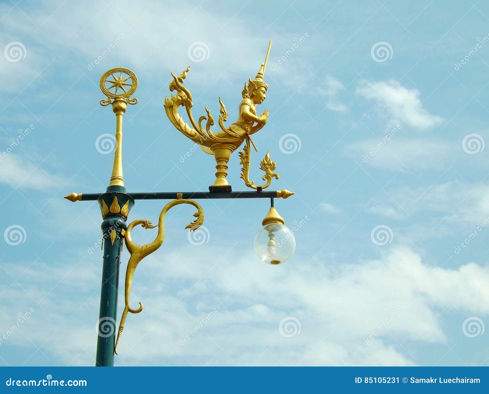 Gold angel on pole stock image. Image of faerie, bright - 85105231