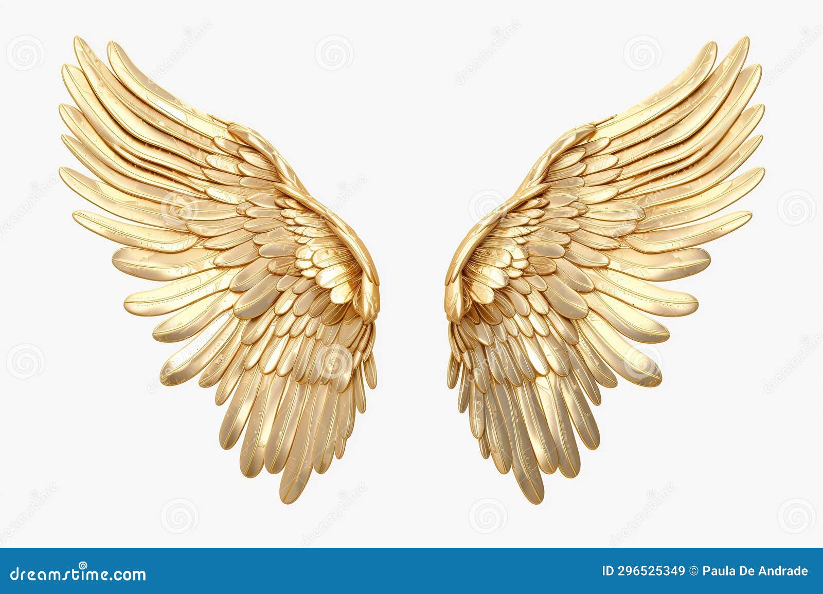 Gold Angel Wings on a White Background Stock Image - Image of spiritual ...